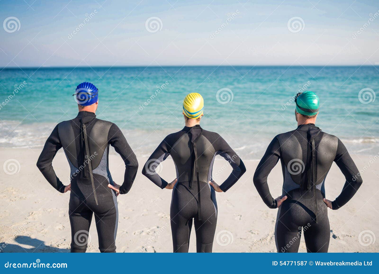Swimmers Getting Ready at the Beach Stock Image - Image of vacation ...