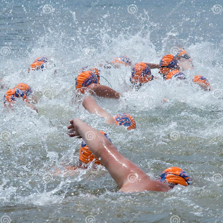 Swimmers in Midmar Mile Event Editorial Photography - Image of mile ...