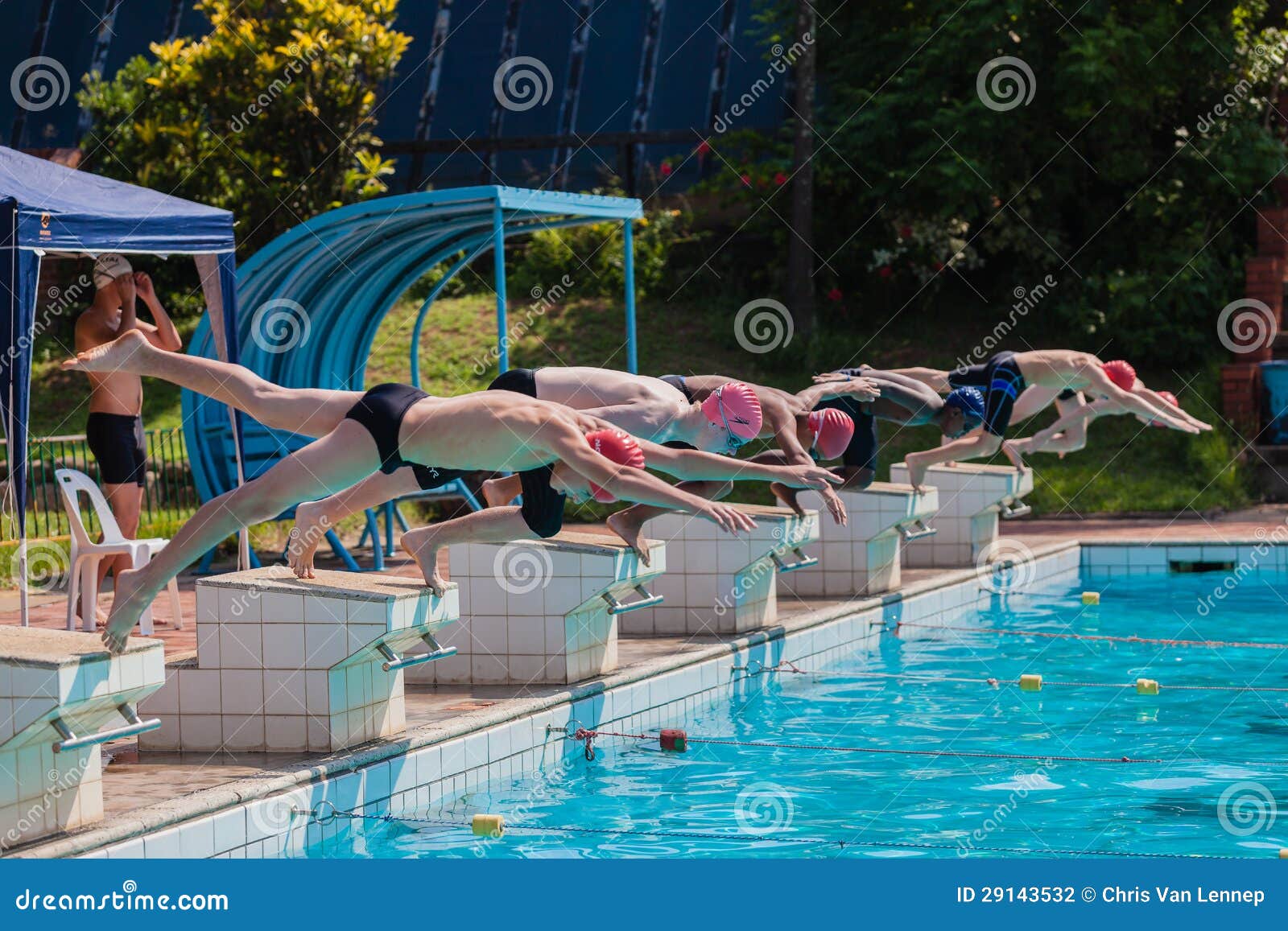 Swimmers Race Diving editorial photography. Image of christian - 29143532