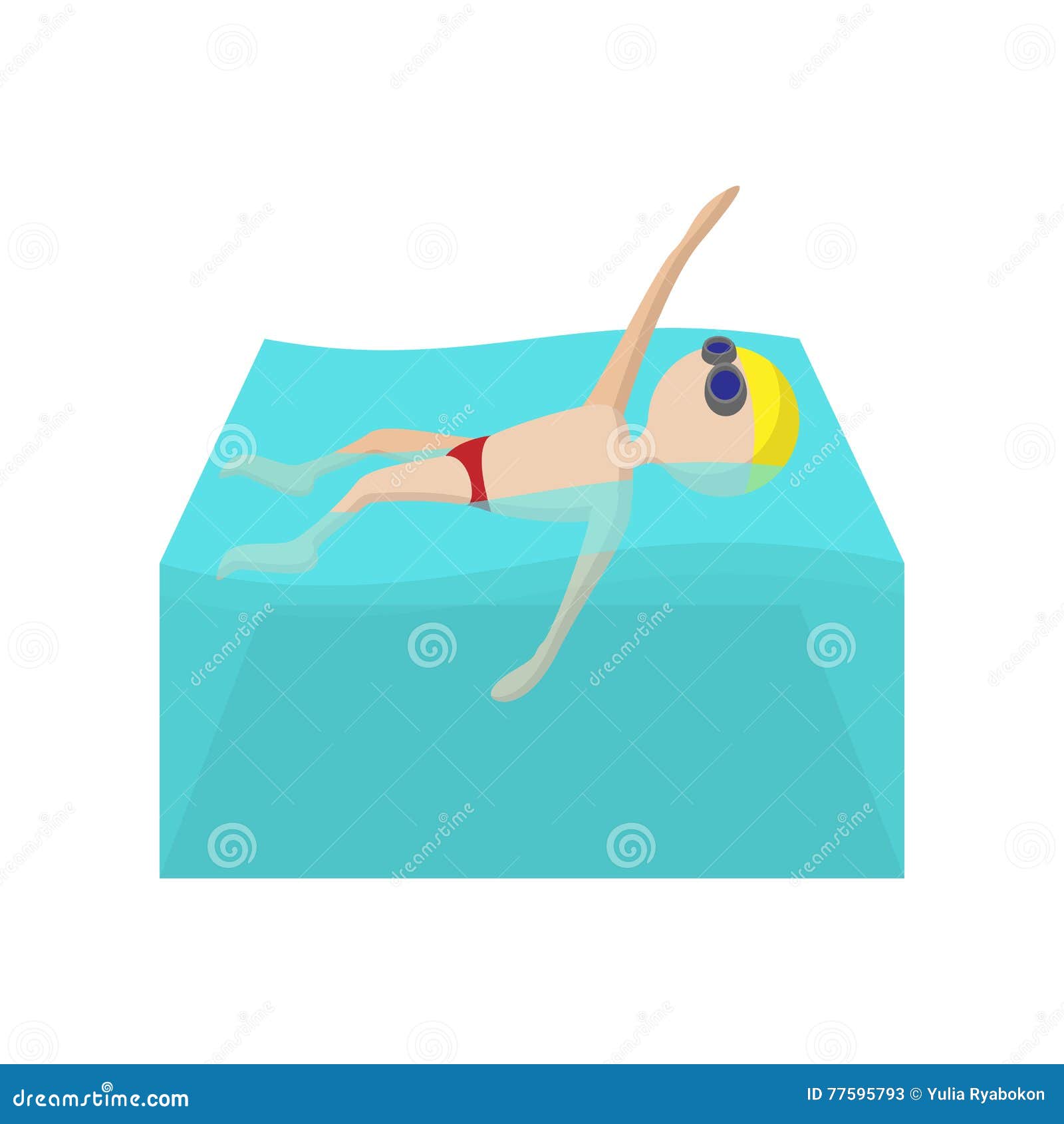 Swimming Backstroke Woman Outline Seamless Pattern Wallpaper-01 Cartoon ...