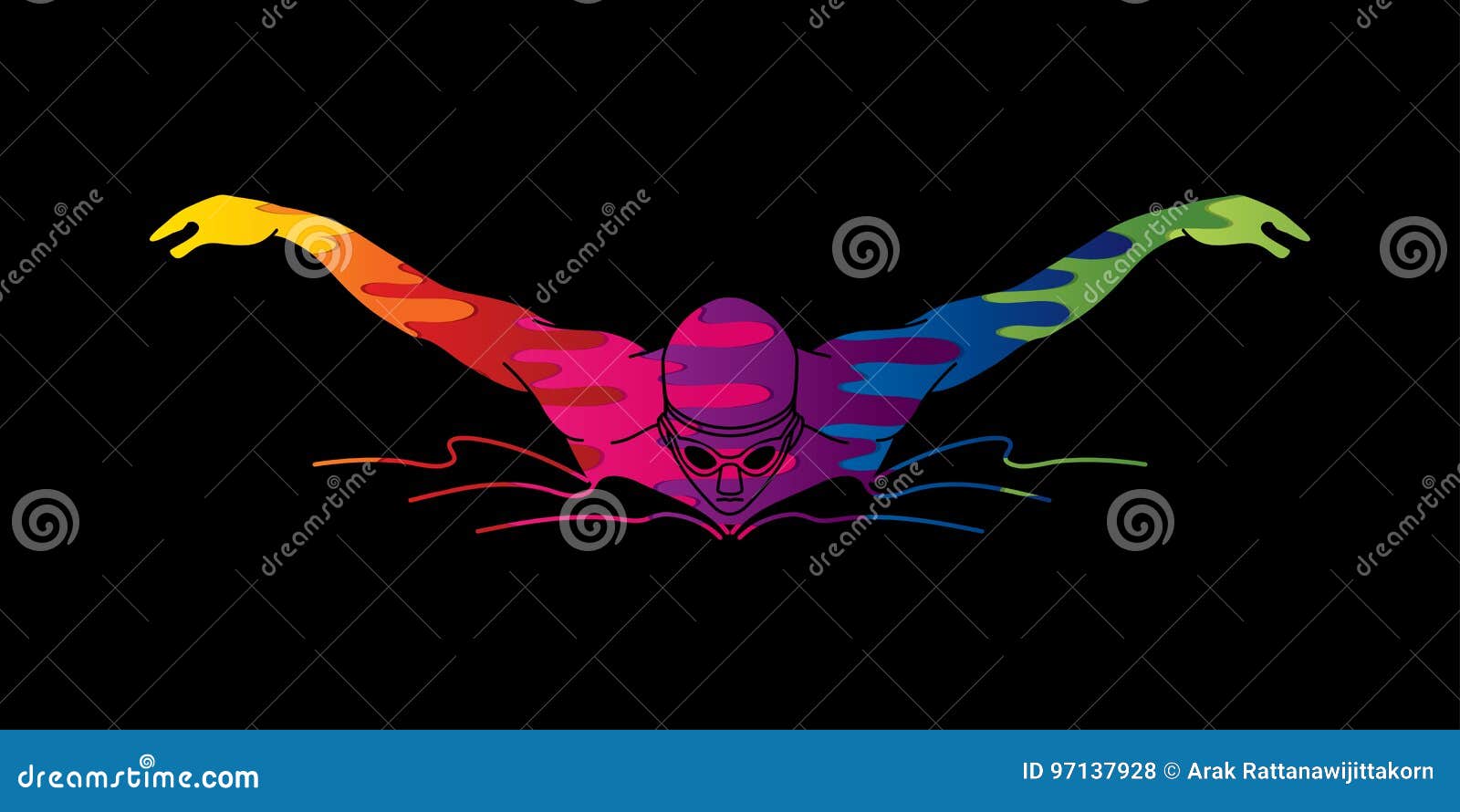 Swimming Butterfly, Man Swimming Stock Vector - Illustration of power ...