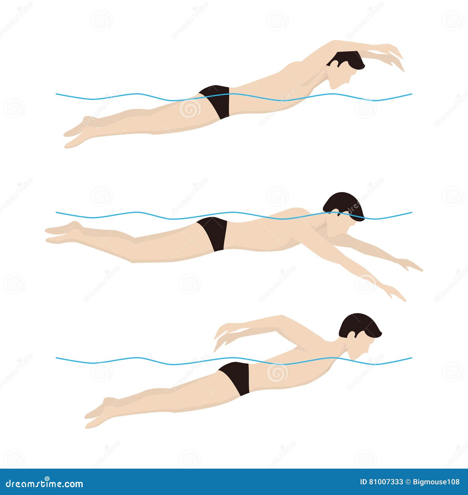 Swimming Butterfly Vector Illustration Seamless Background Wallpaper ...