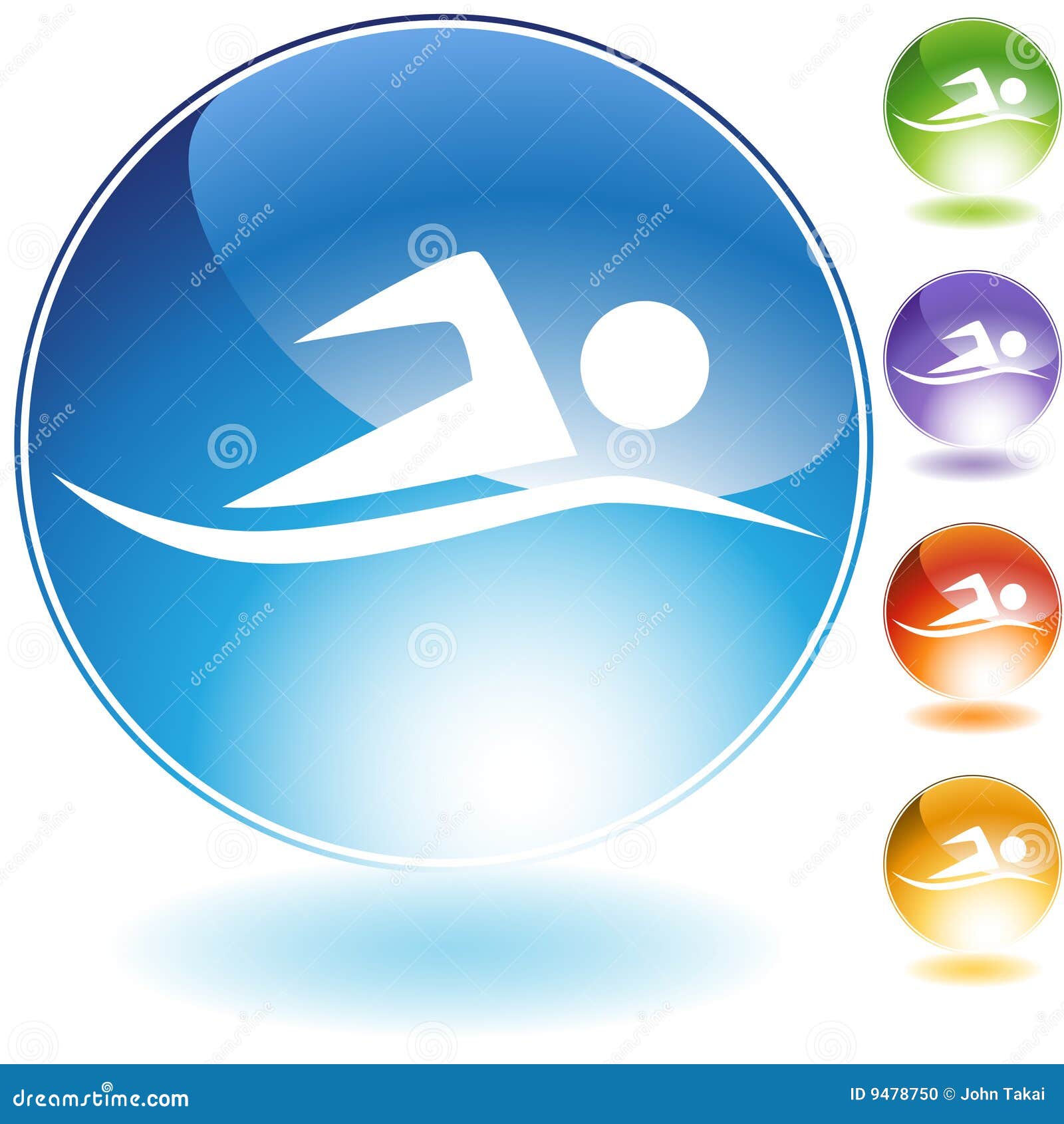 Swimming Buttons stock vector. Illustration of swimming - 9478750