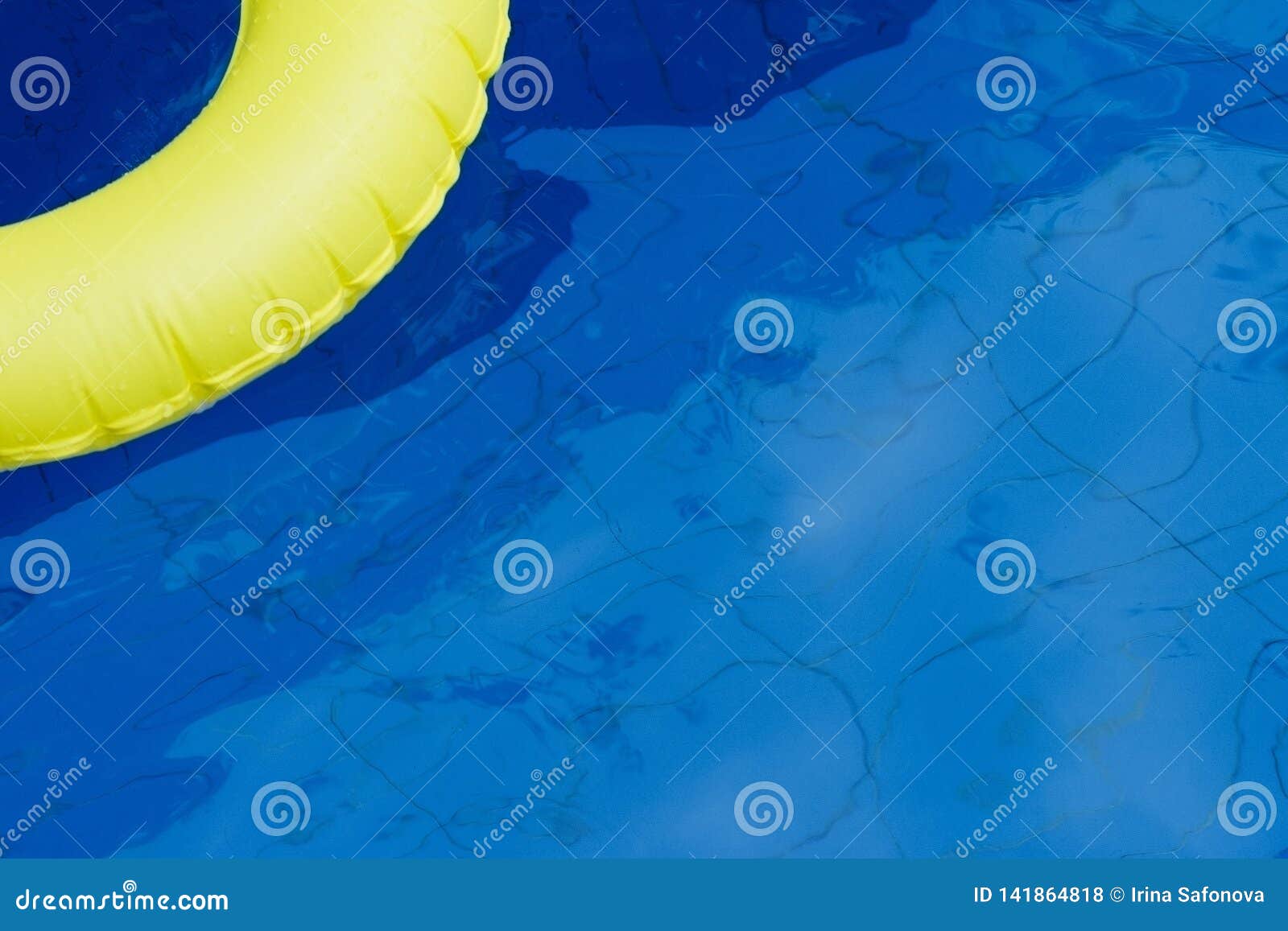 Swimming Circle on the Water of the Pool in Blue Turquoise Color Stock ...