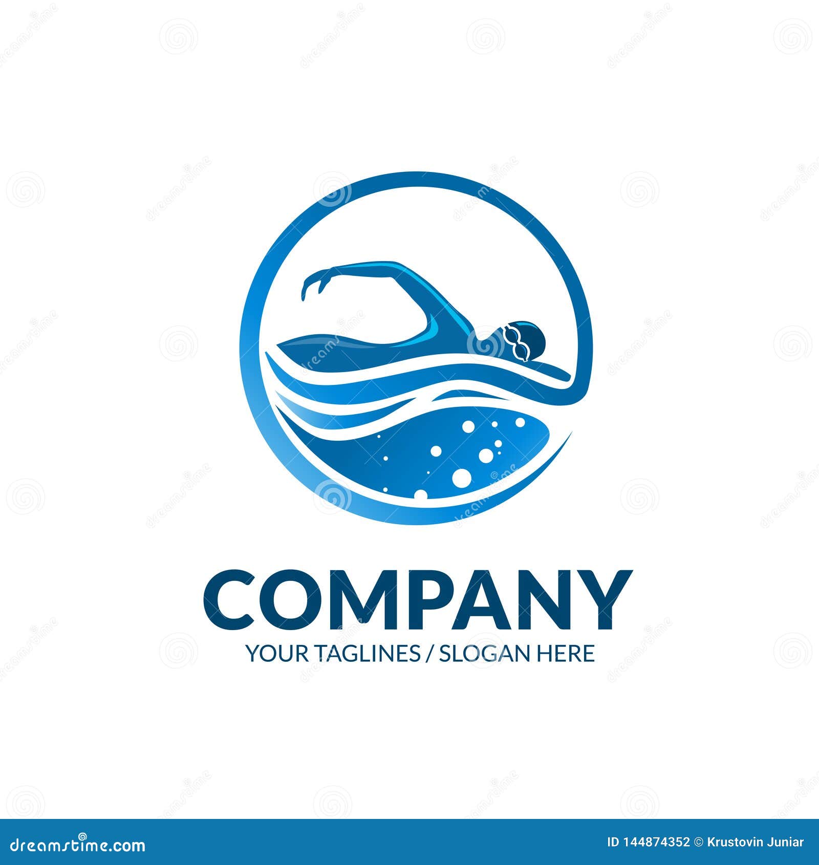 Swimming club sport logo stock vector. Illustration of modern - 144874352