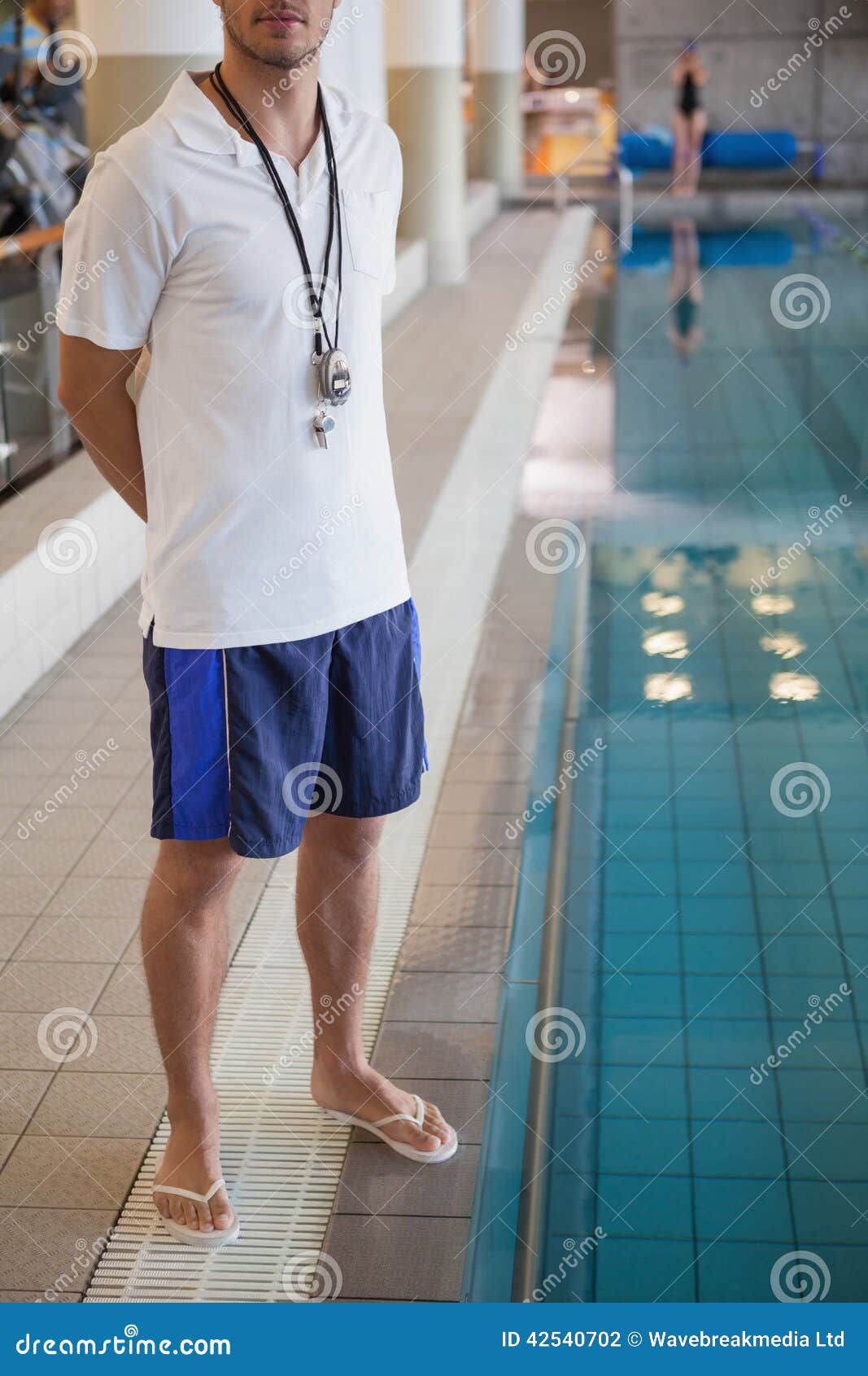 Swimming Coach Standing by the Pool Stock Photo - Image of swimming ...