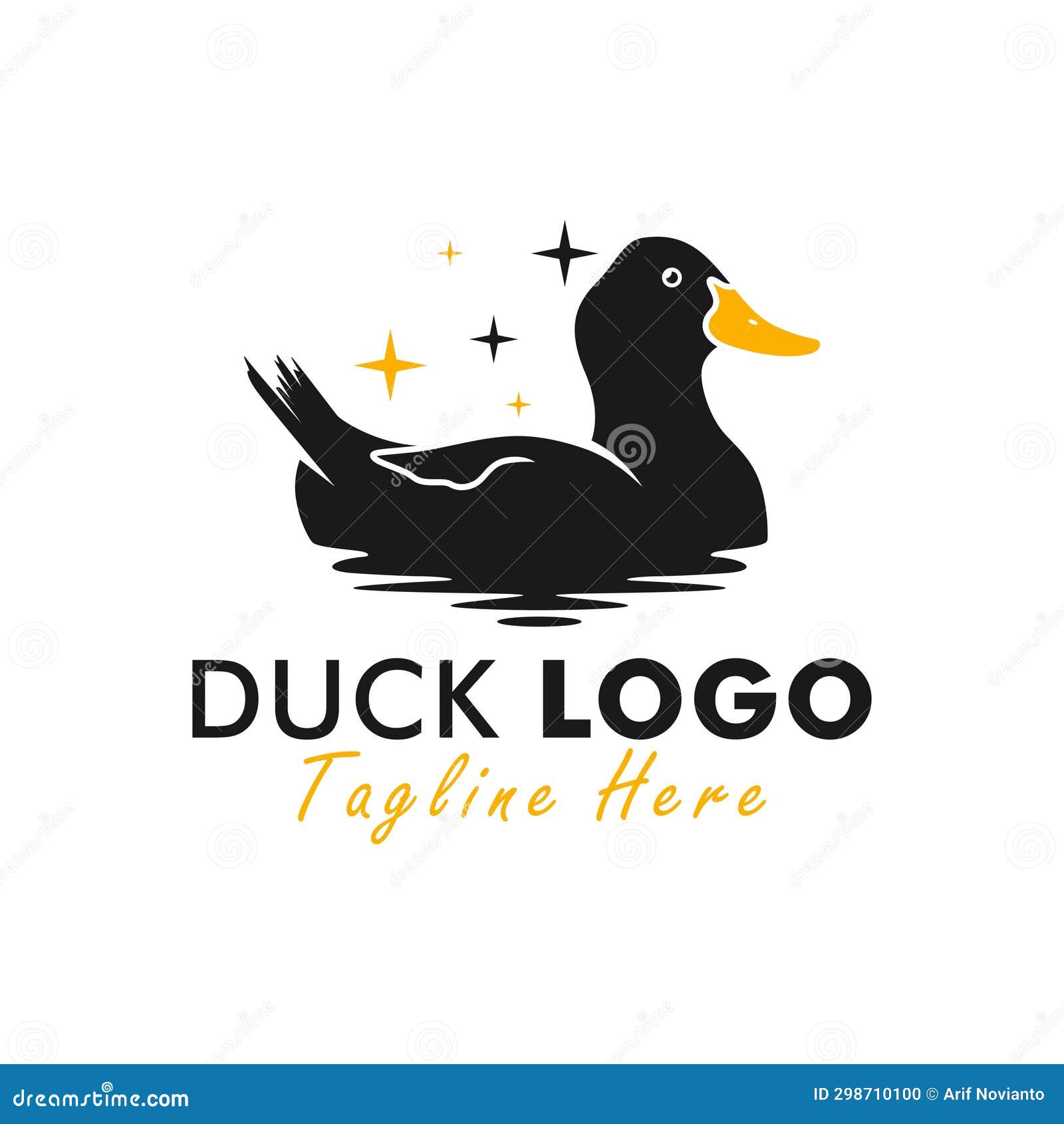 Swimming Duck Illustration Logo Stock Illustration - Illustration of ...