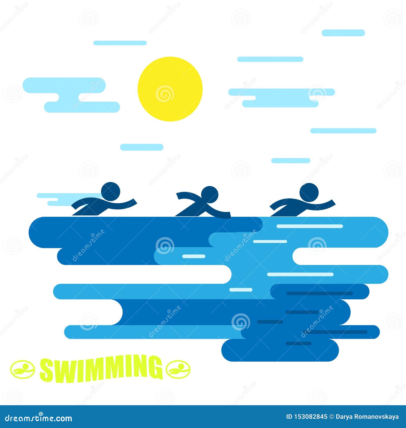 Swimming. Swimming Emblem. Synchronized Swimming. Summer Rest Stock ...
