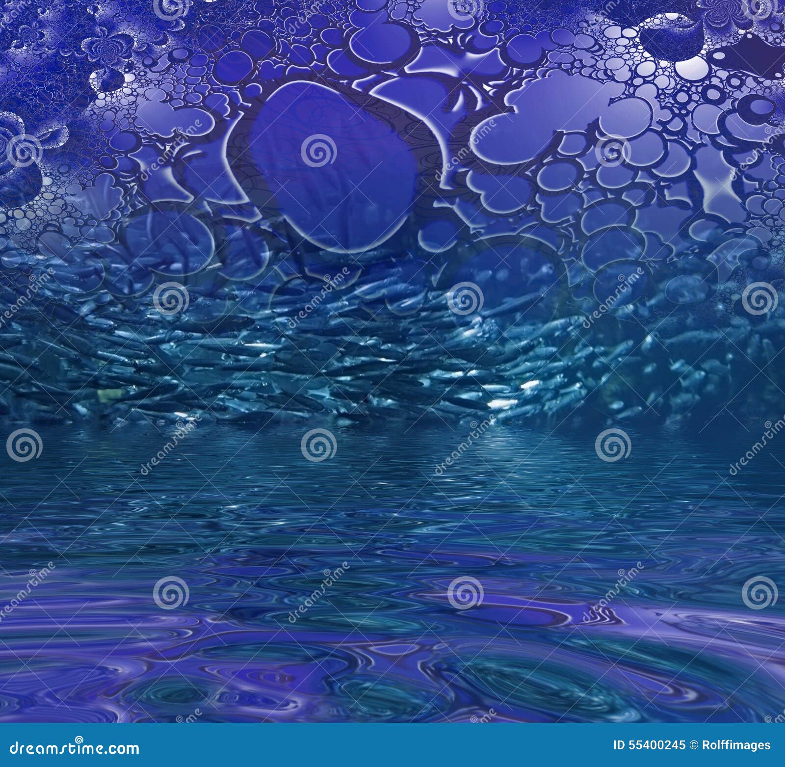 A Swimming Fish Humanized Animal, Which Combines Trouble Stock Photo ...