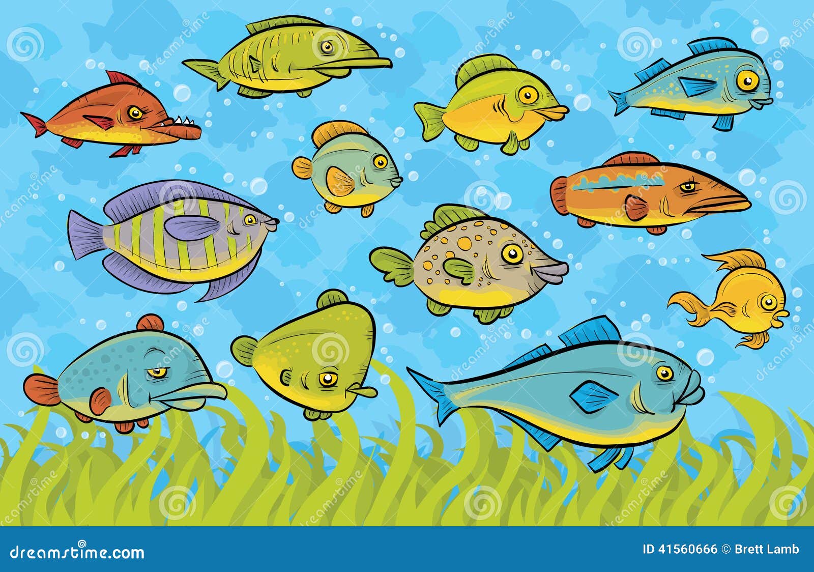 Swimming Fish stock illustration. Illustration of collection - 41560666