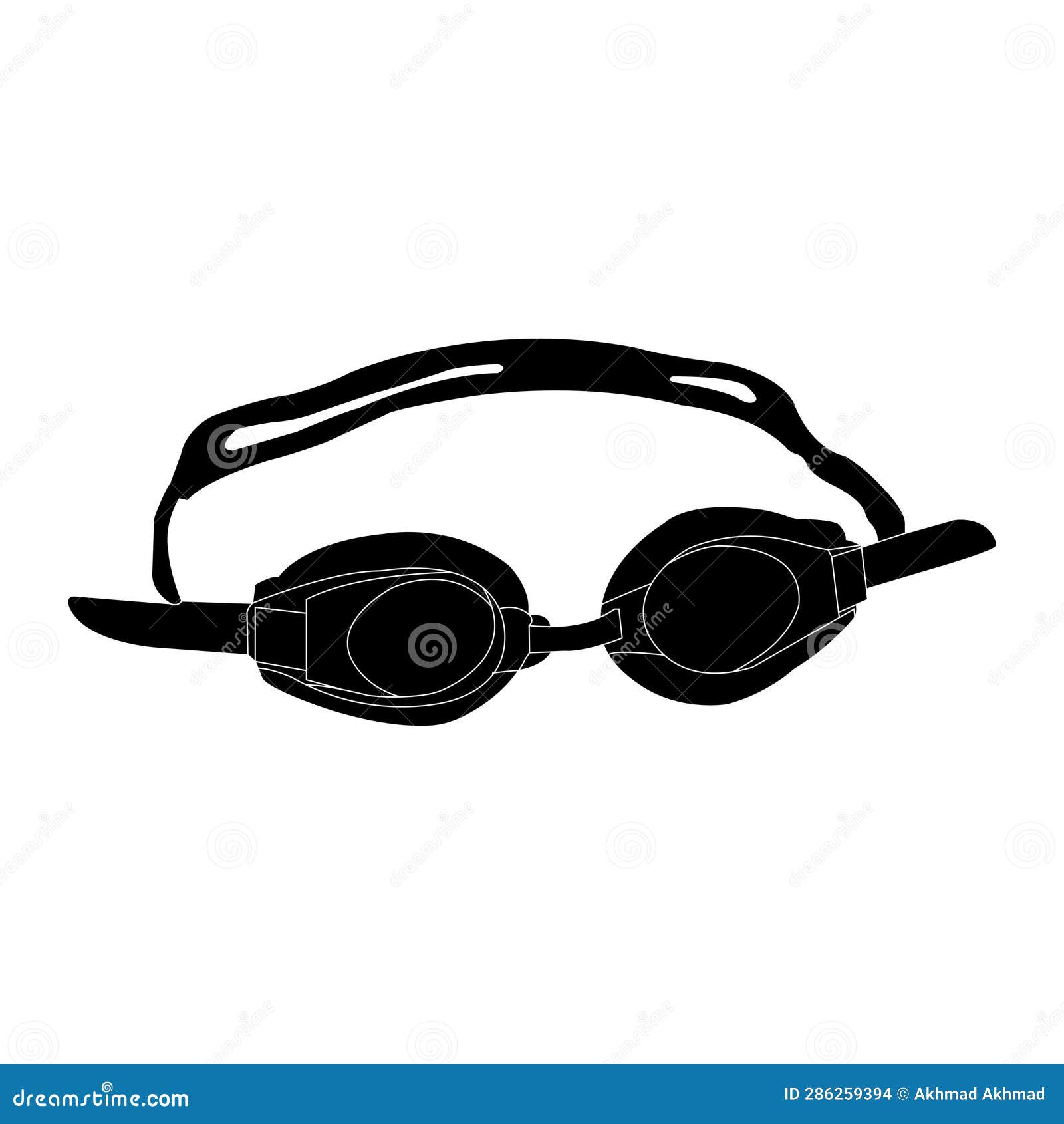 Swimming goggles icon stock vector. Illustration of water - 286259394