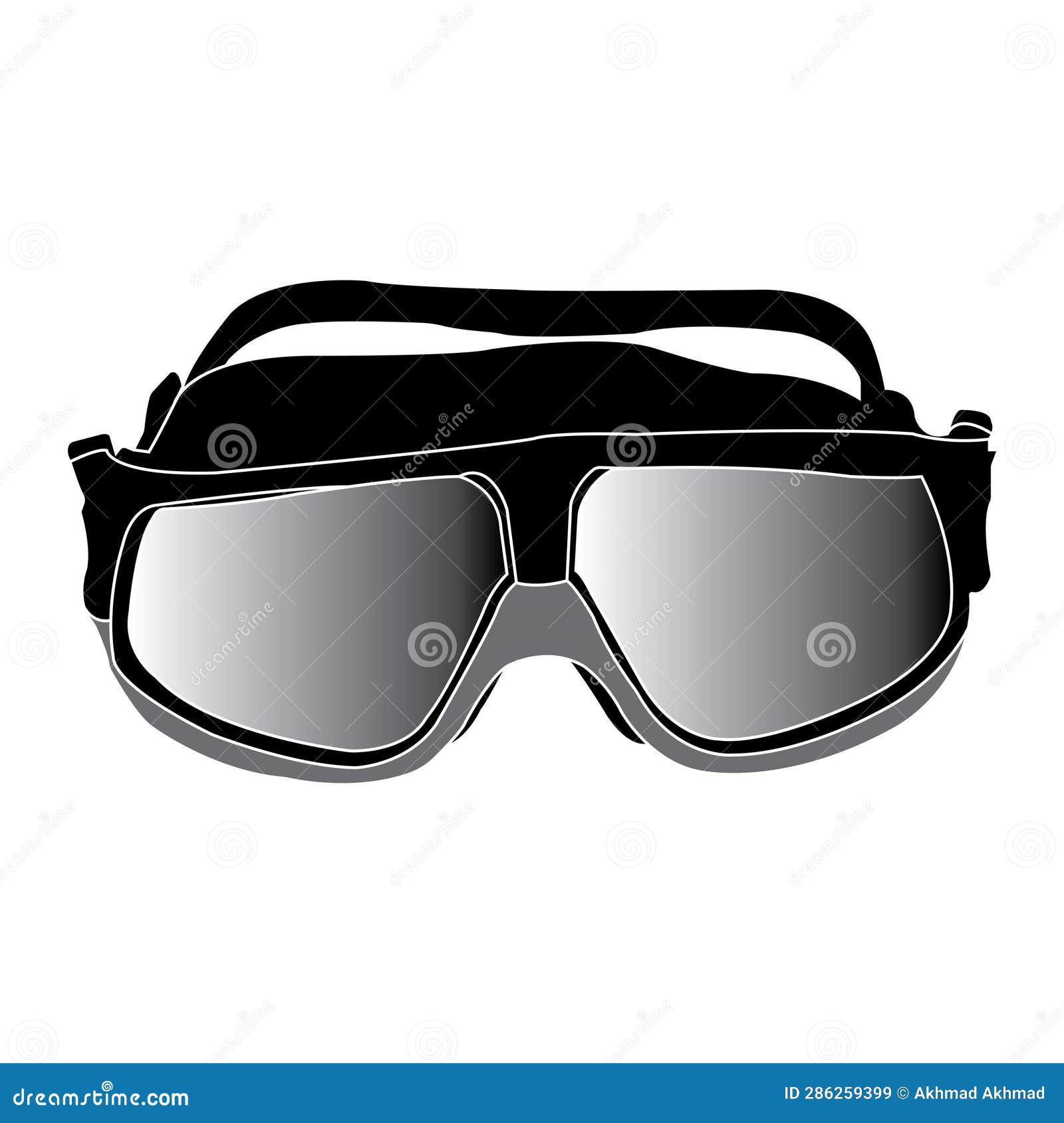 Swimming goggles icon stock vector. Illustration of competition - 286259399