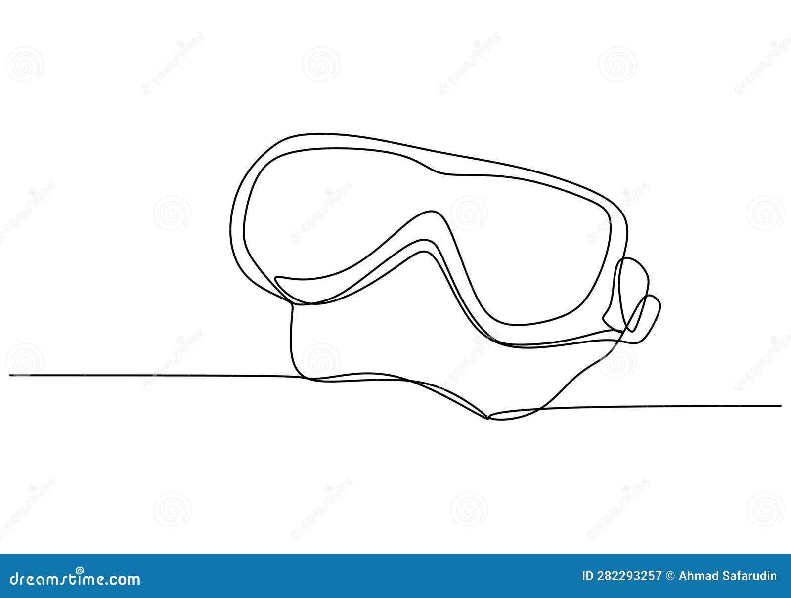 Swimming Goggles One Line Drawing: Continuous Hand Drawn Sport Theme ...