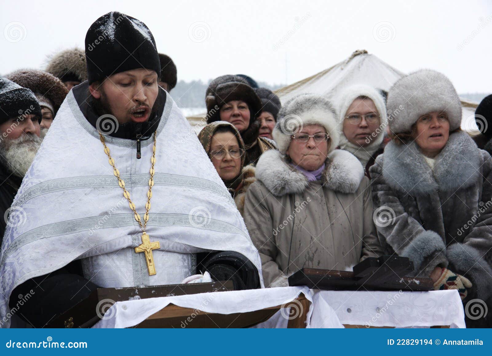 Swimming in the Ice-hole on Epiphany Editorial Stock Image - Image of ...