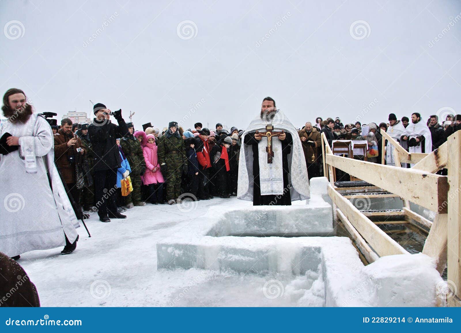 Swimming in the Ice-hole on Epiphany Editorial Stock Image - Image of ...