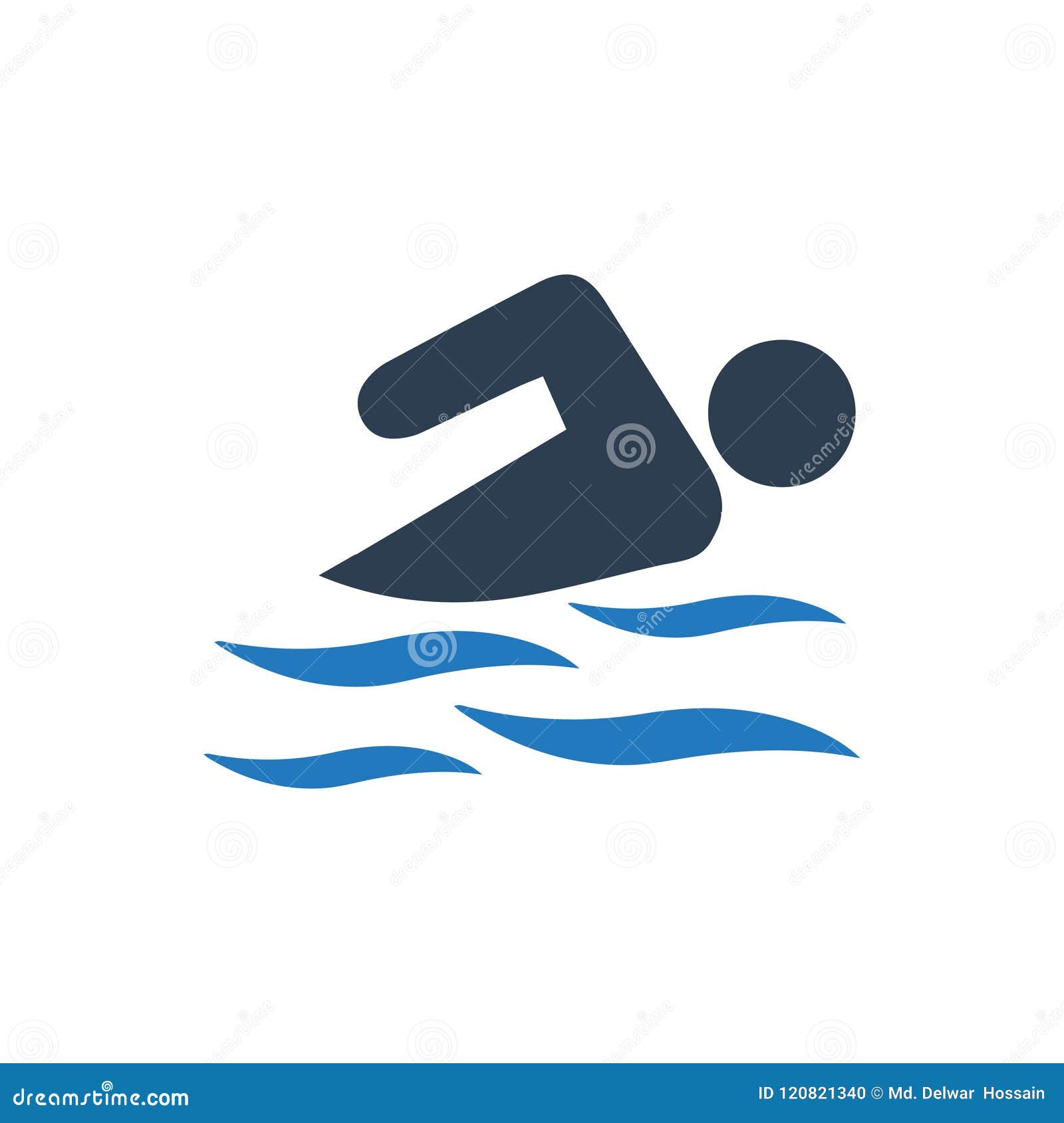 Swimming Icon stock vector. Illustration of swimmer - 120821340