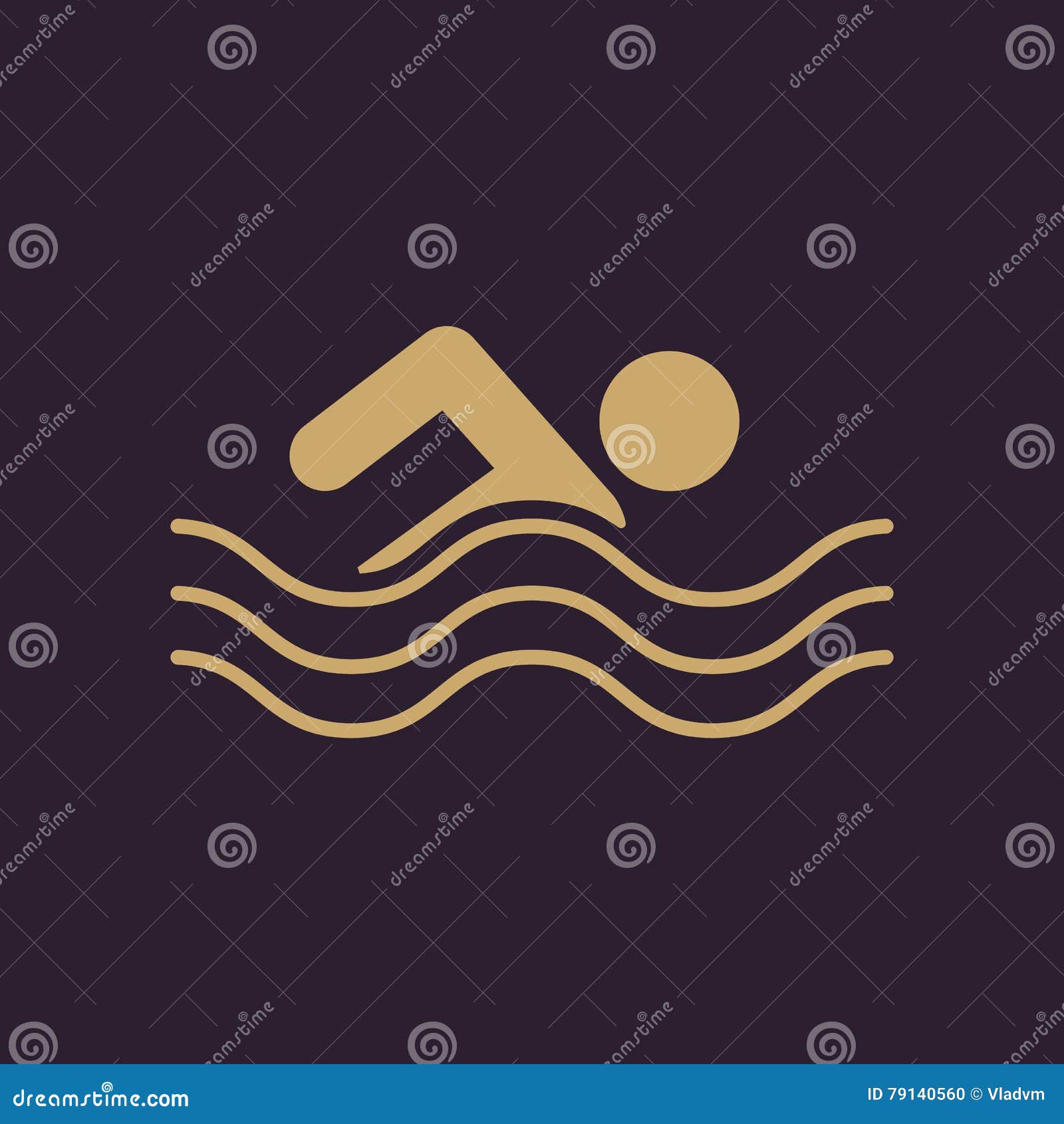 Swimming Icon. Swimmer Symbol Stock Vector - Illustration of simple ...