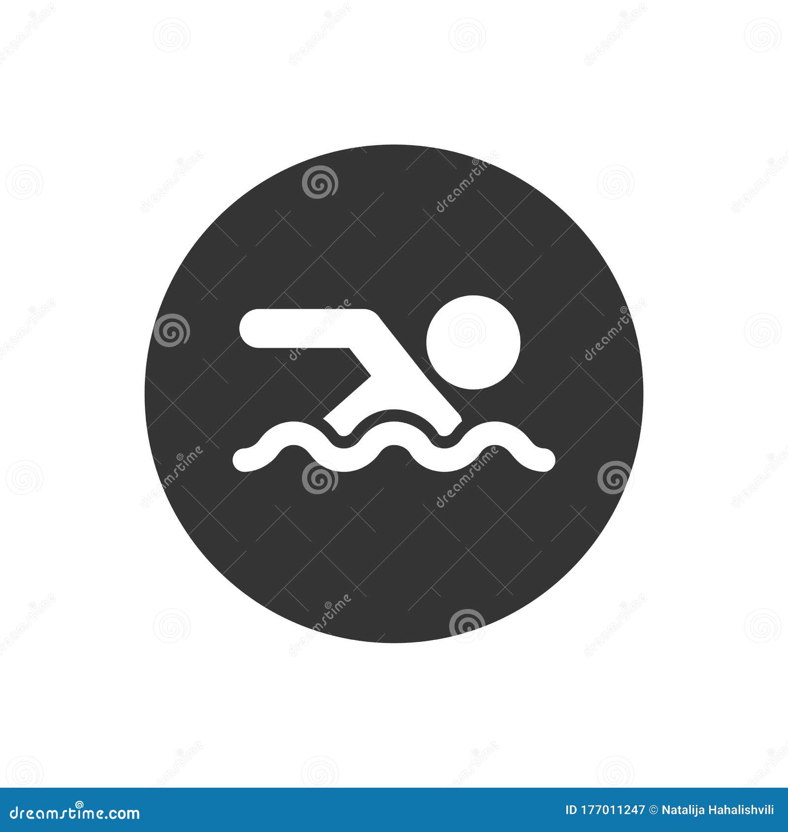 Swimming Icon on White. Vector Illustration in Flat Stock Vector ...