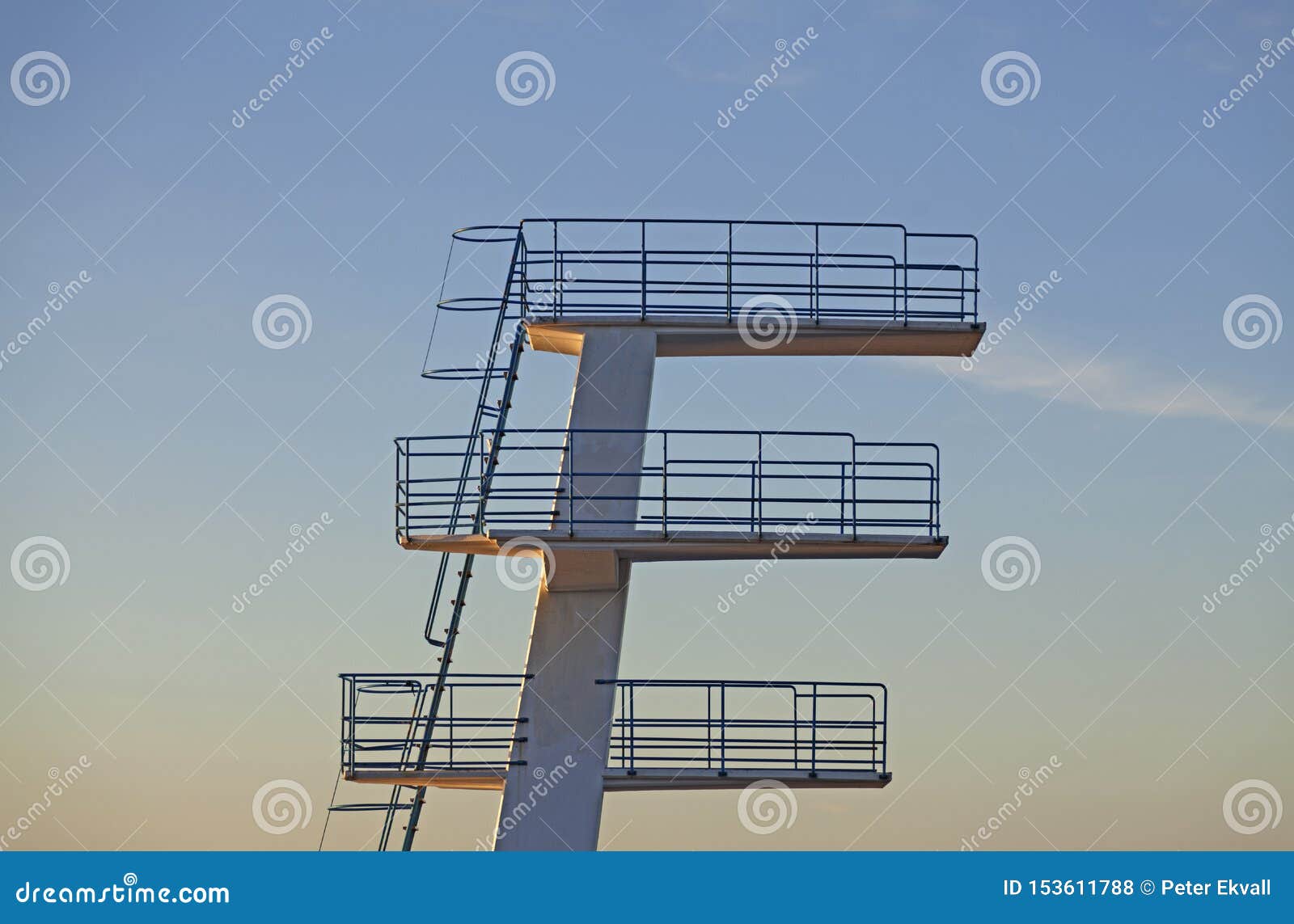 Swimming Jumping Tower in Sunset Stock Photo - Image of dive, afternoon ...