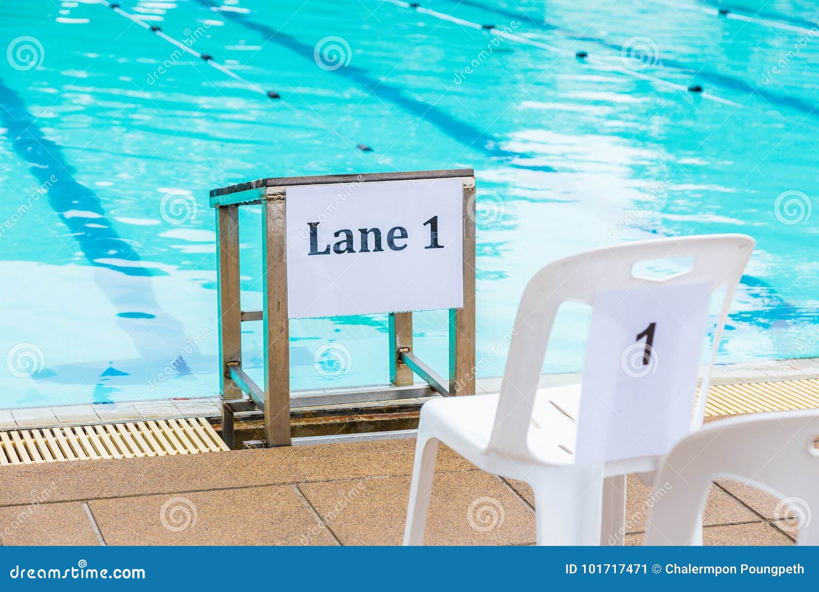 Swimming Lane 1 Sign Posted at School Swimming Competition Stock Image ...