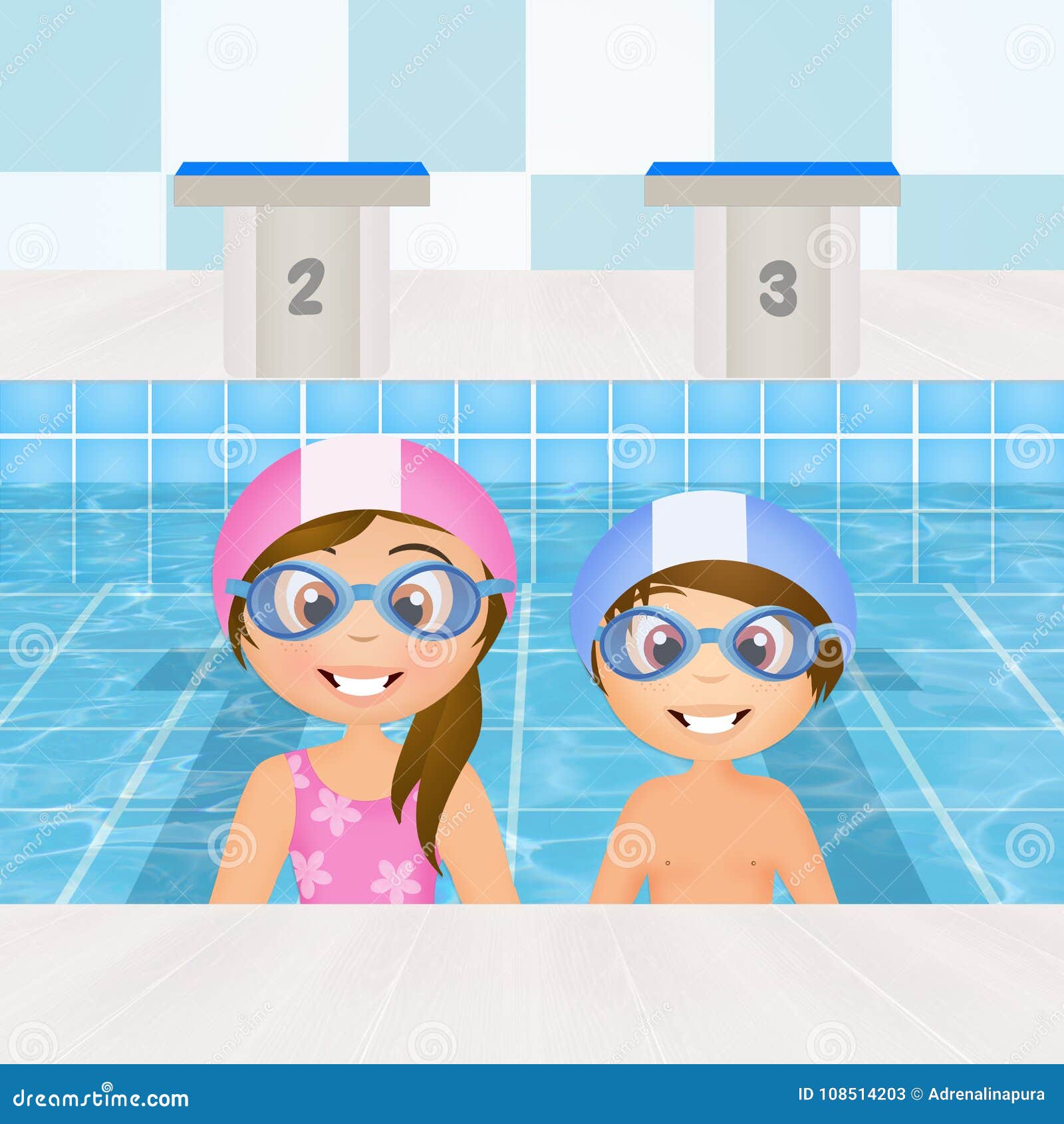 Swimming Lessons For Children Stock Image | CartoonDealer.com #120081745