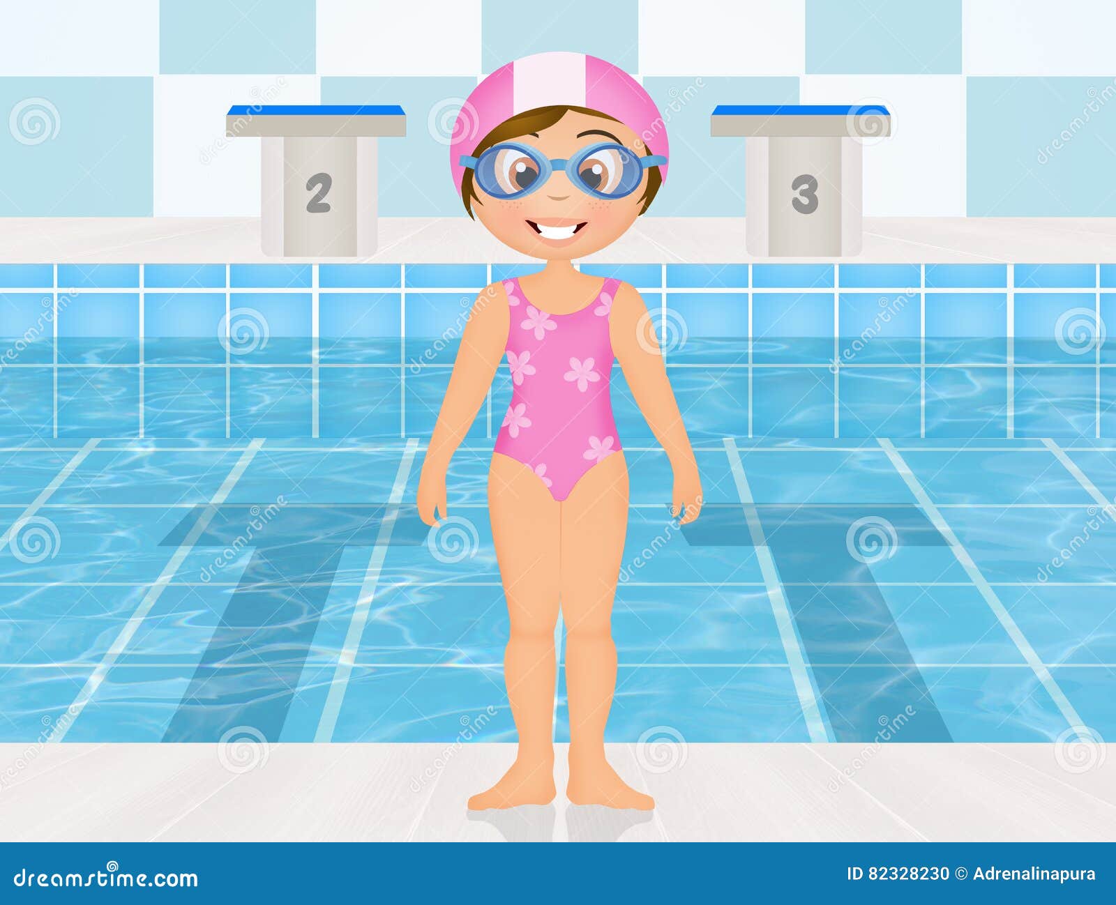 Swimming Lessons for Children Stock Illustration - Illustration of ...