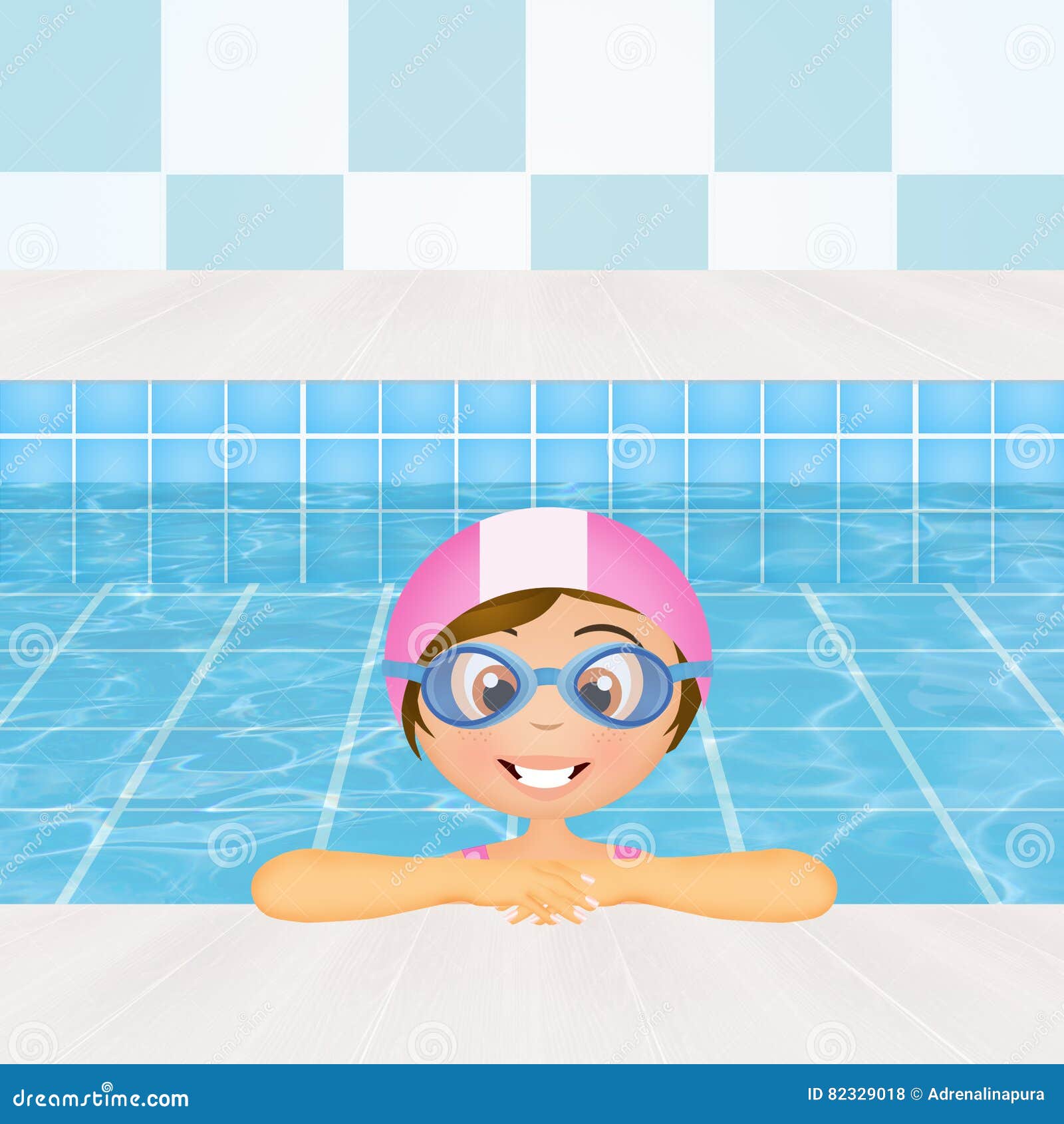 Swimming Lessons Landing Page Template Set. Coach Teaching Kids ...