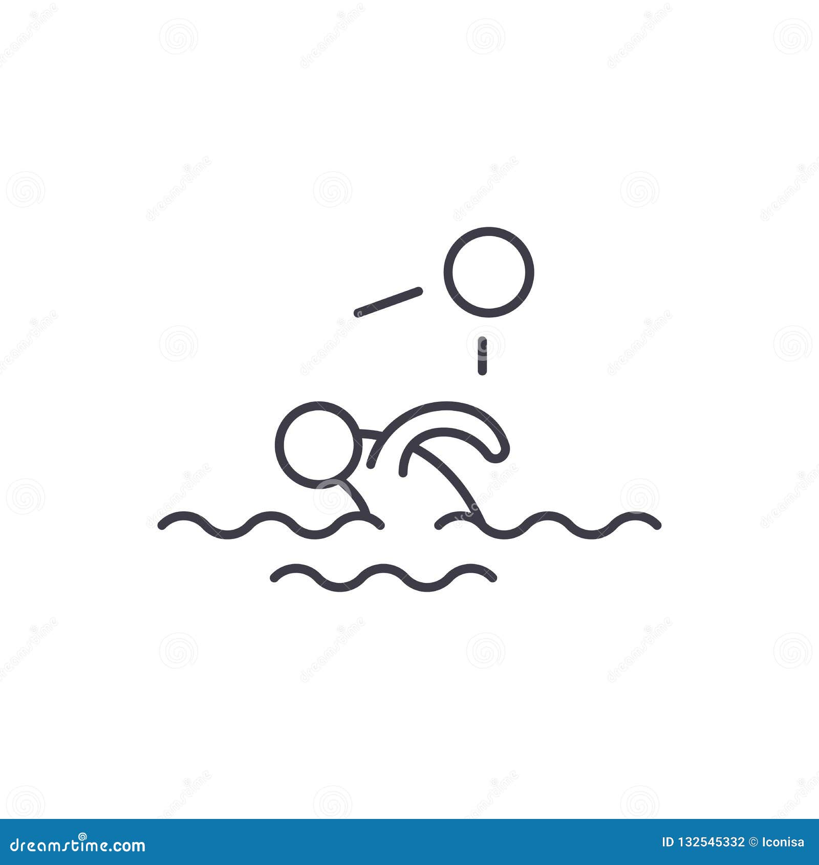 Swimming Line Icon Concept. Swimming Vector Linear Illustration, Symbol ...