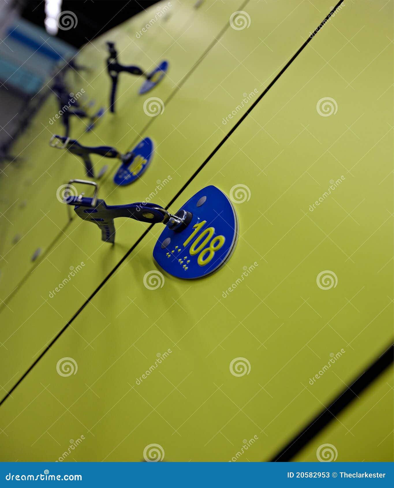 Swimming lockers with keys stock image. Image of closet - 20582953