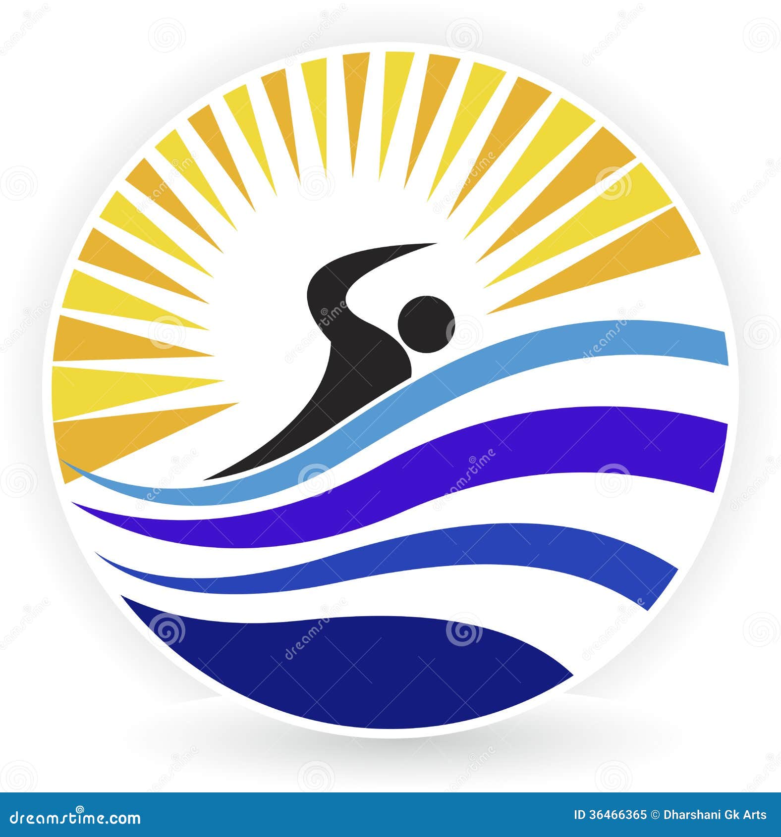Swimming Logo. Swimmer Icon With Caption Royalty-Free Illustration ...