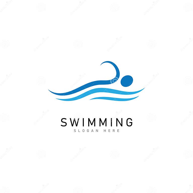 Swimming Logo Vector Illustration Design Template Stock Illustration ...