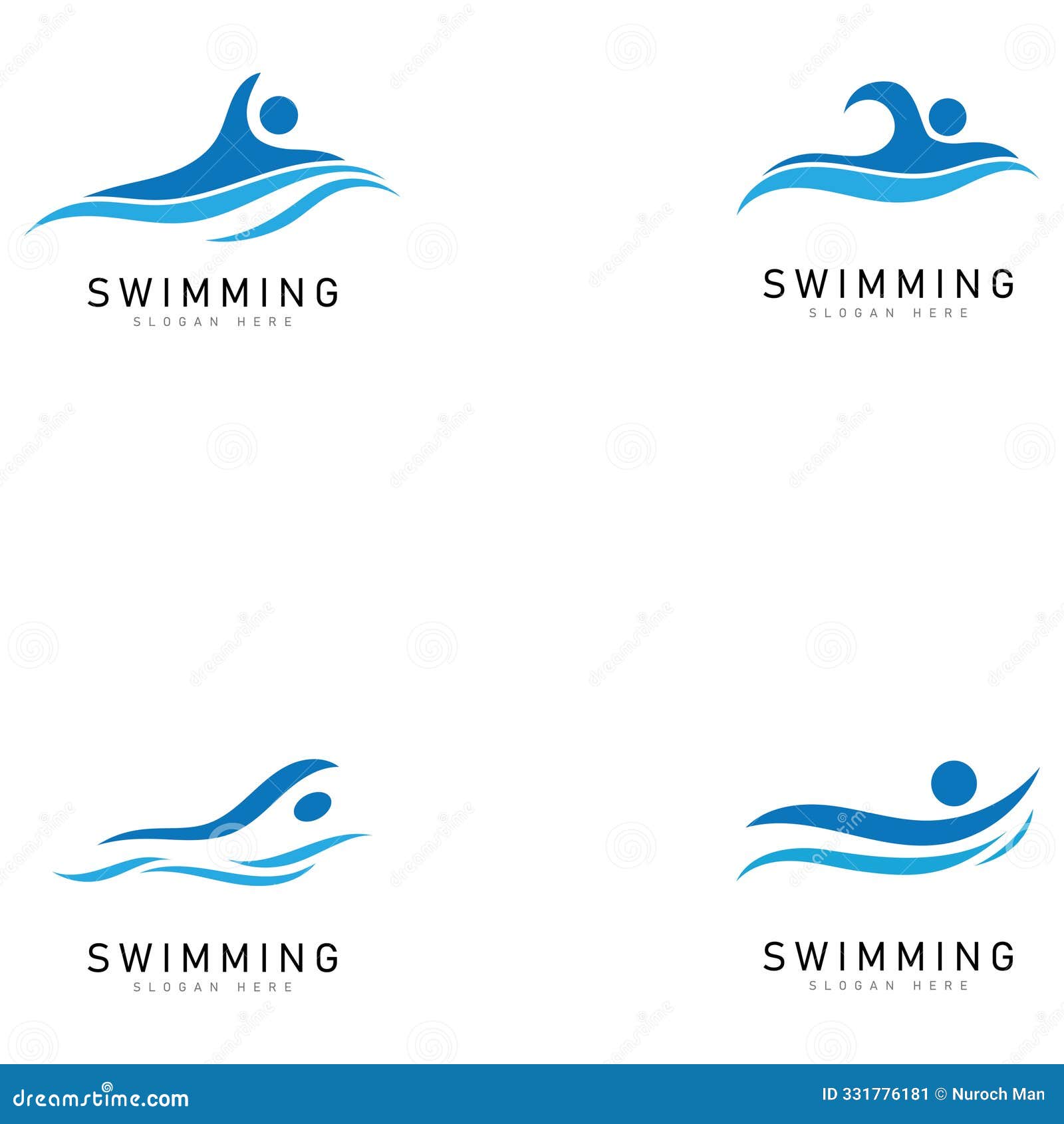 Swimming Logo Vector Illustration Design Template Stock Illustration ...