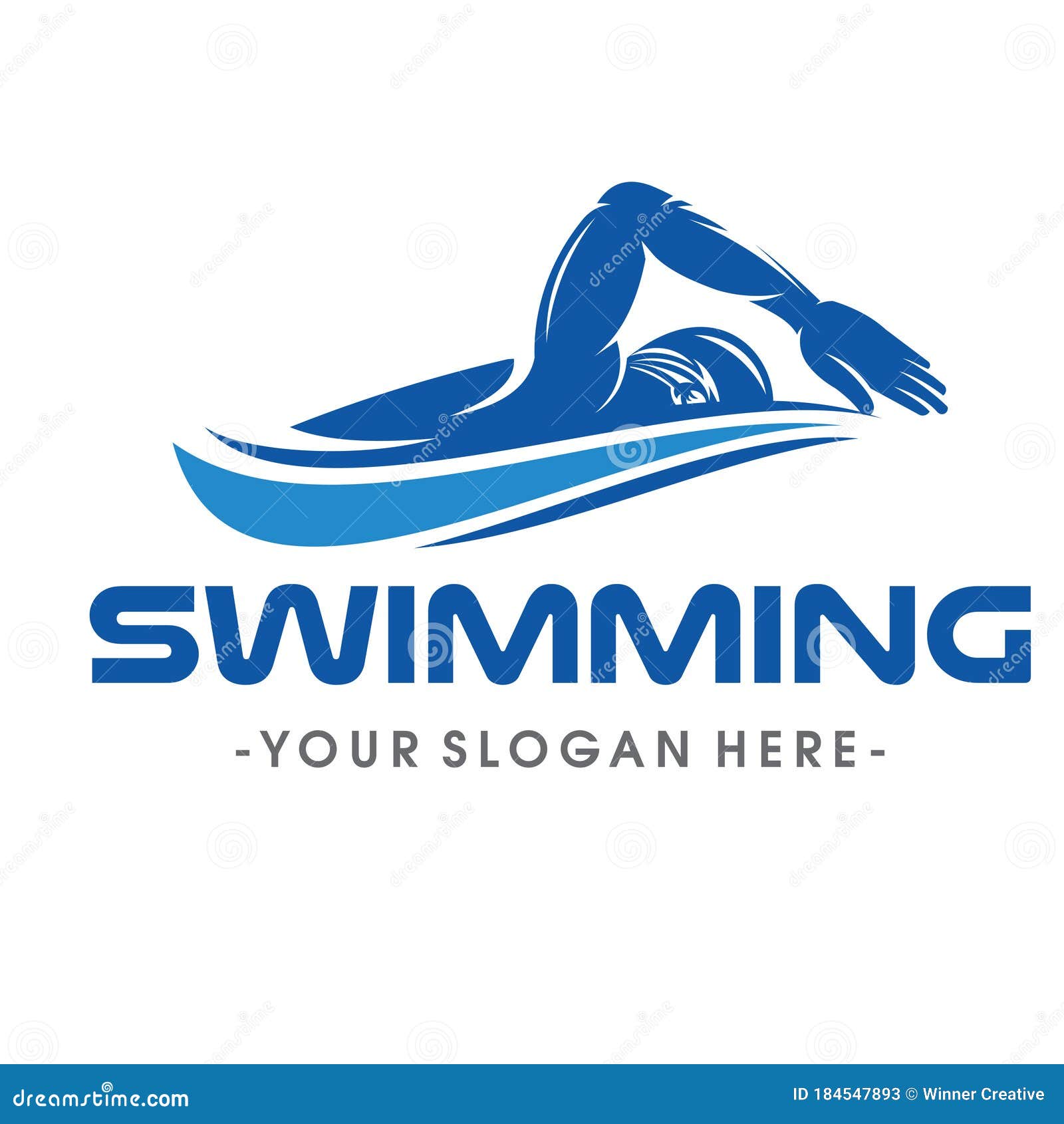 Swimming Logo Vector stock vector. Illustration of silhouette - 184547893