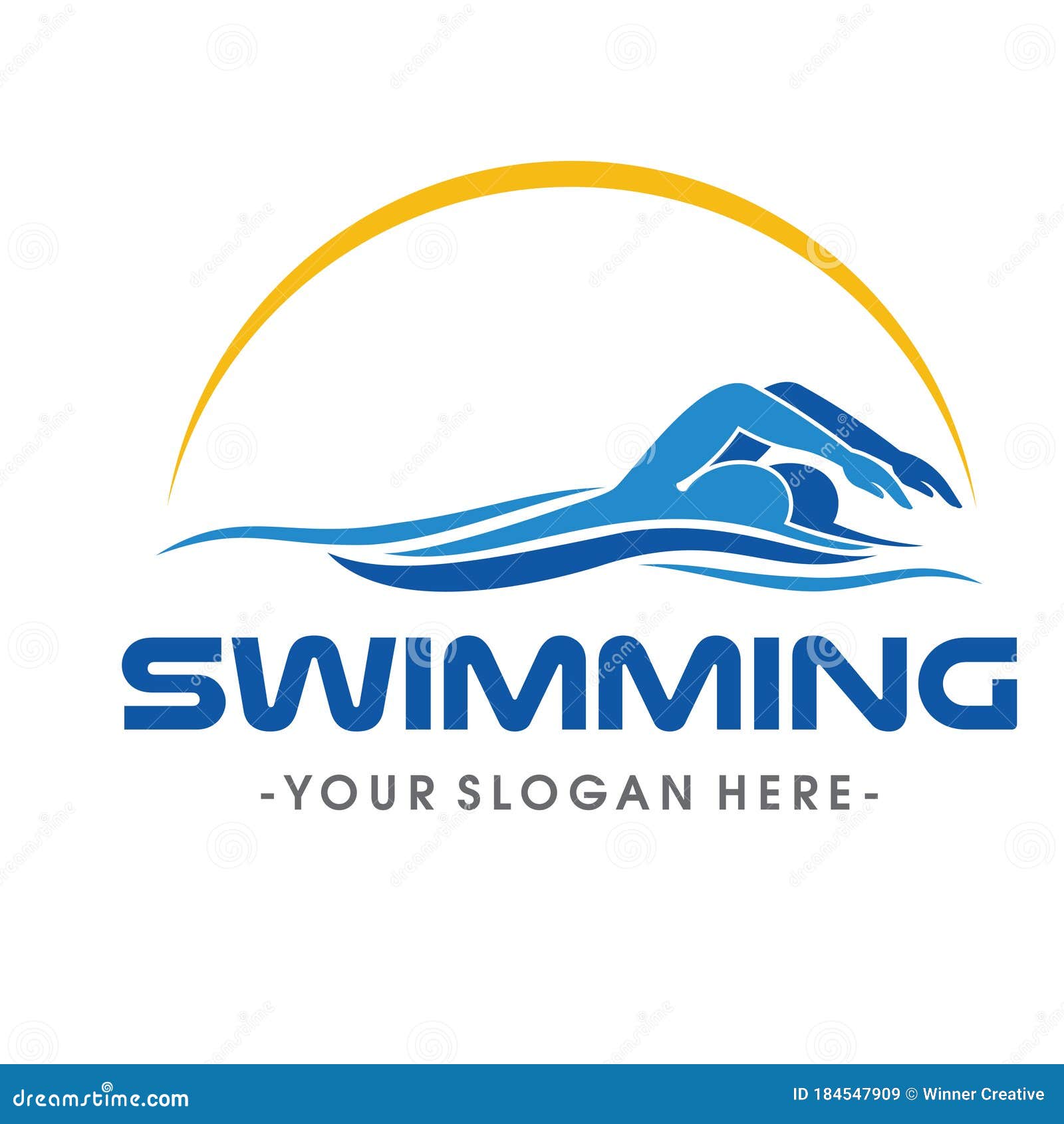 Swimming Logo Vector stock vector. Illustration of concept - 184547909