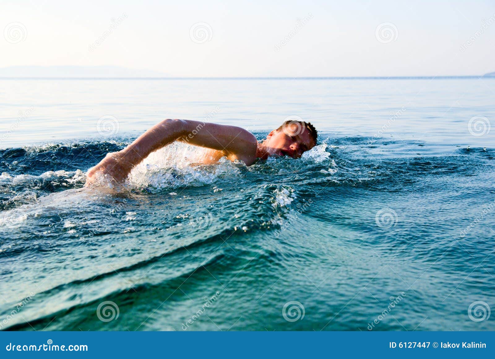Swimming man stock image. Image of muscular, athletic - 6127447