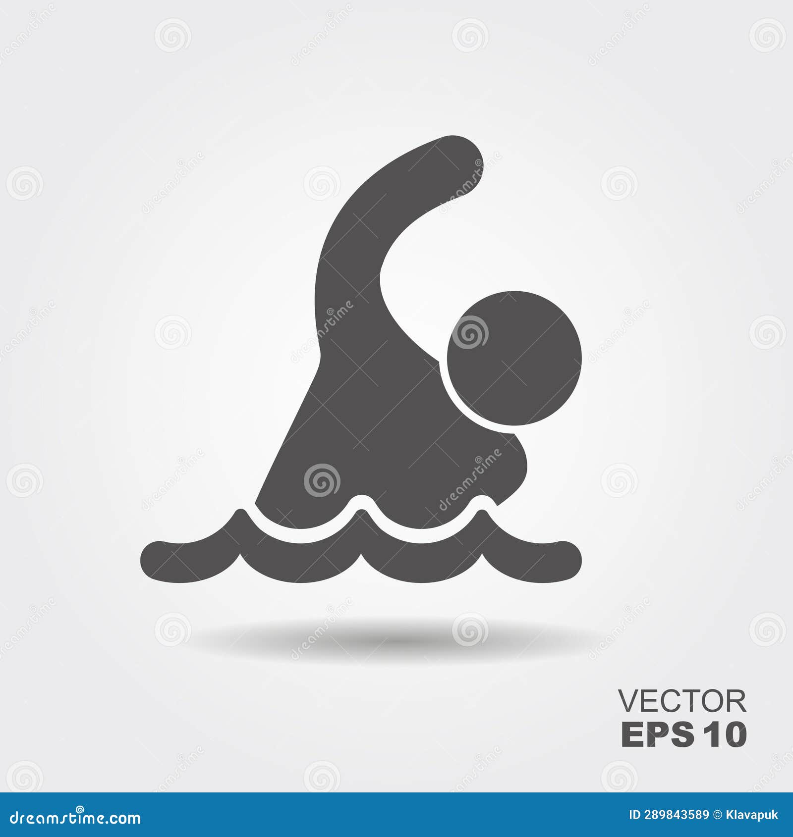 Swimming Man. Flat Icon with Shadow Stock Vector - Illustration of ...