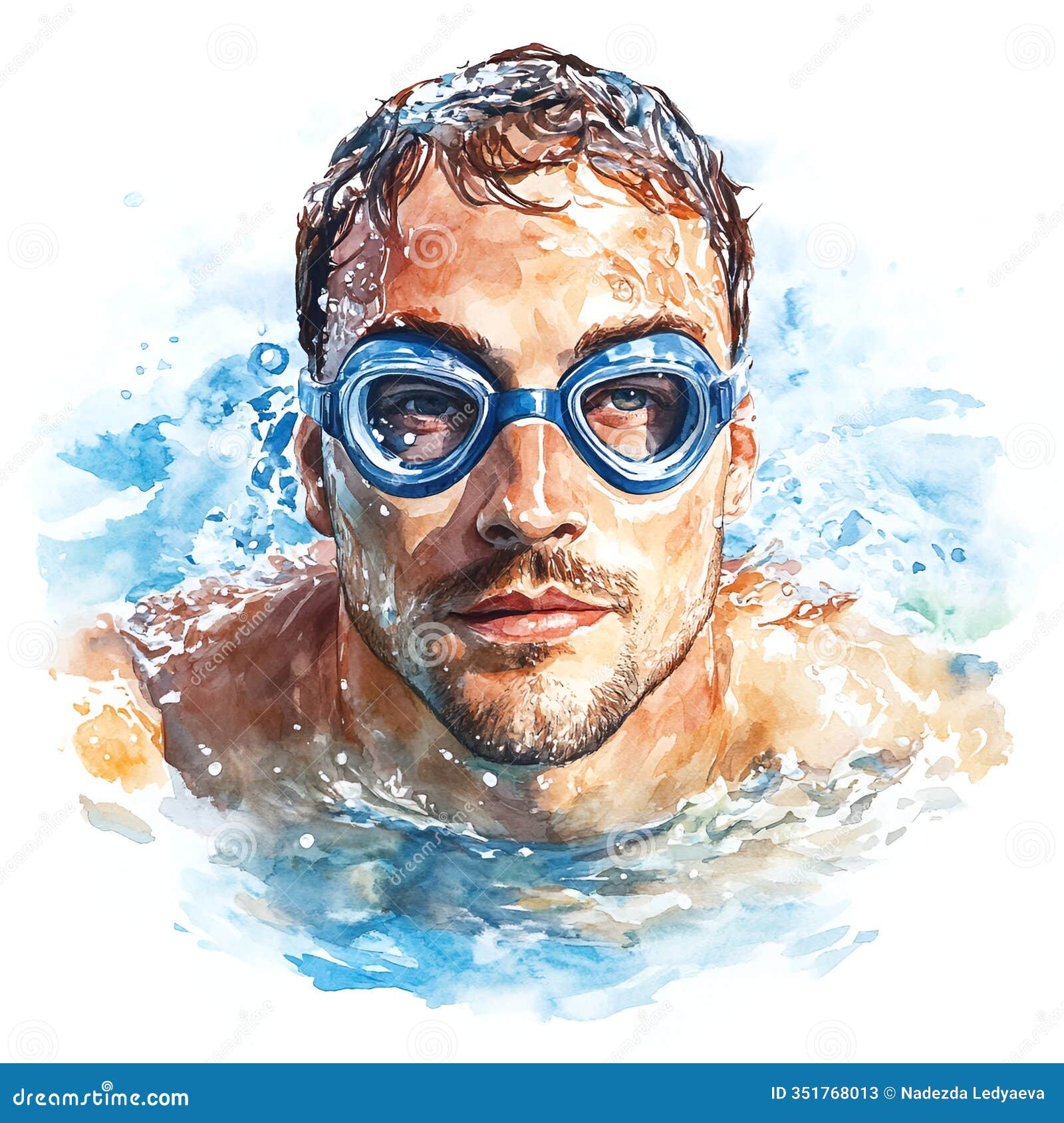 Swimming man. Splash paint stock illustration. Illustration of people ...