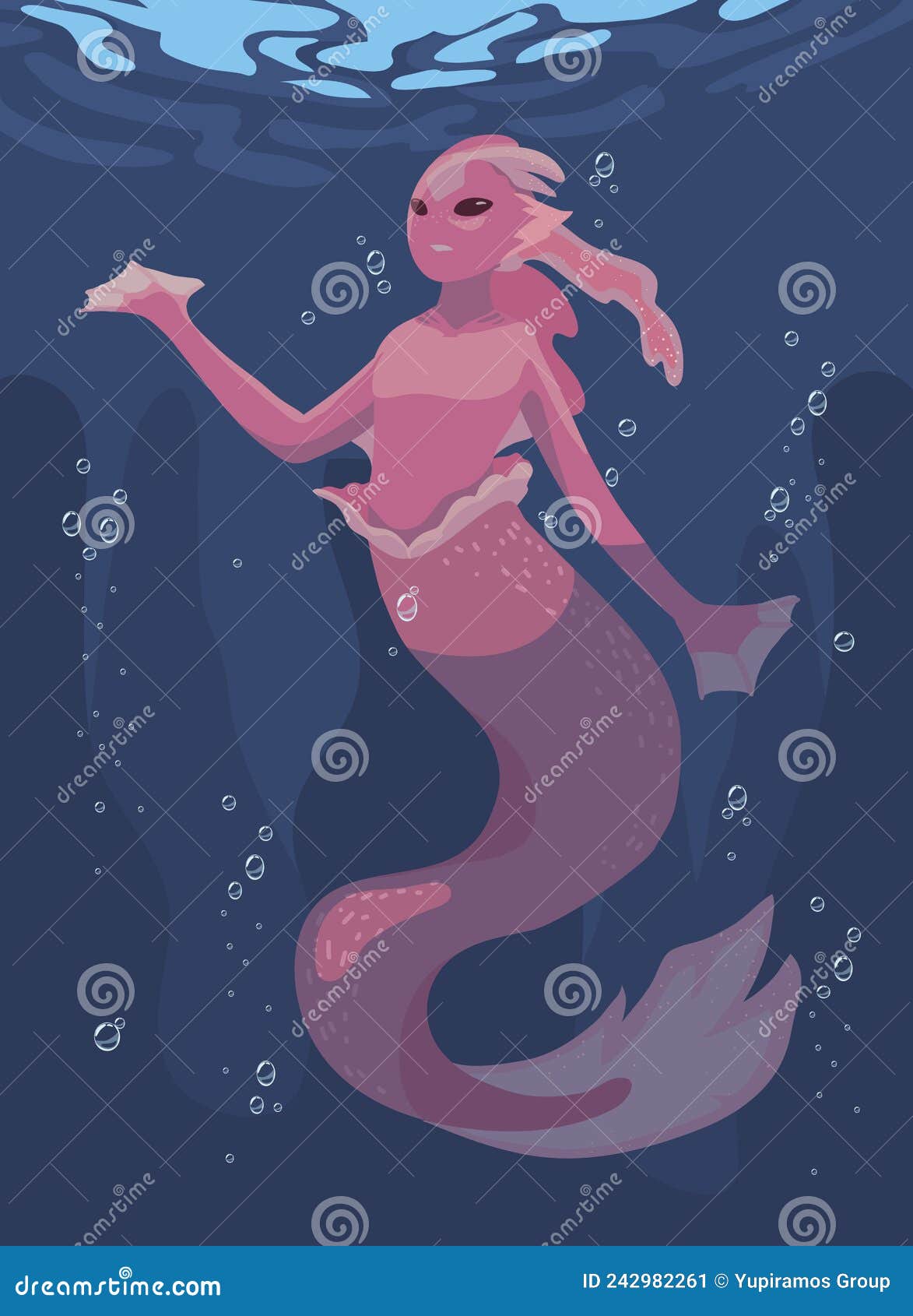 Mermaid magic creature stock vector. Illustration of character - 242982261
