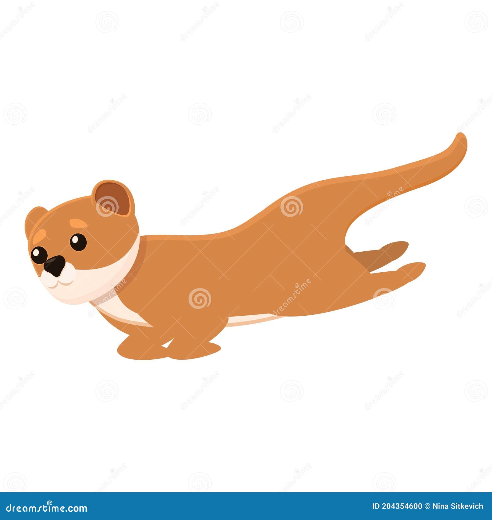 Swimming Mink Icon, Cartoon Style Stock Vector - Illustration of ...