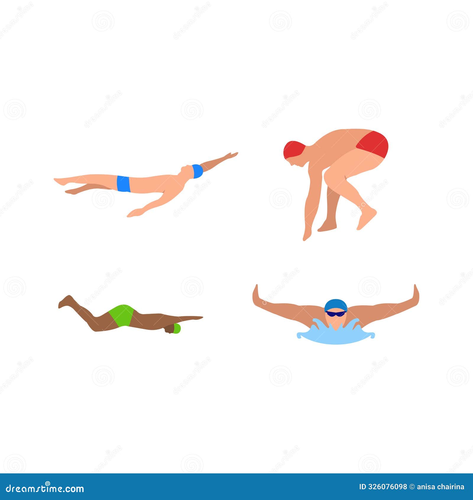 Swimming Motion Illustration Vector Design Stock Illustration ...