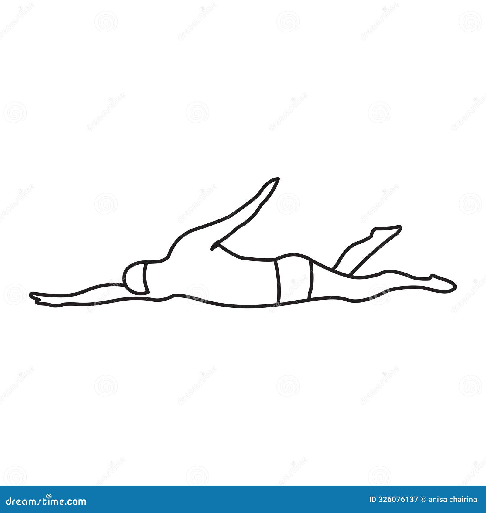 Swimming Motion Line Illustration Vector Design Stock Illustration ...