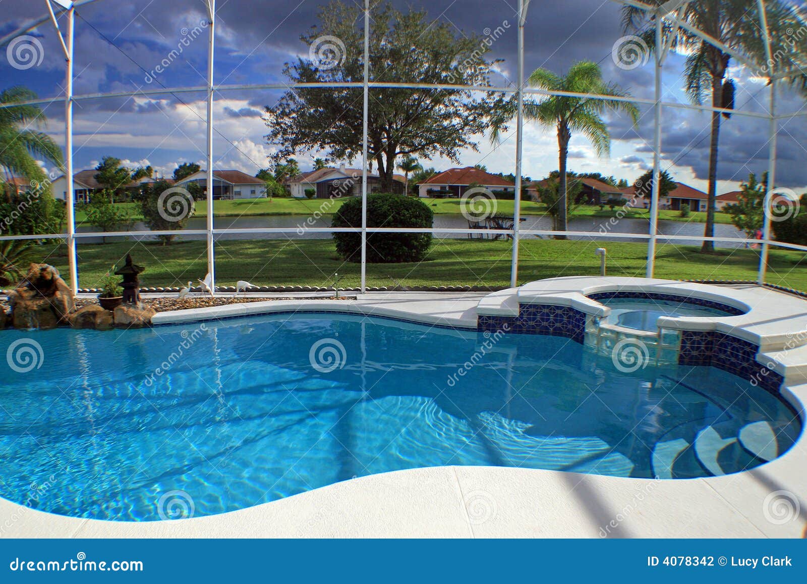 Swimming Pool stock photo. Image of lake, home, pool, house - 4078342