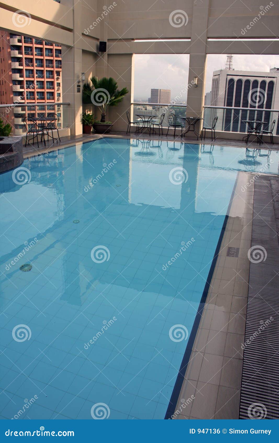 Swimming Pool Above Manila Philippines Stock Photo - Image of makati ...