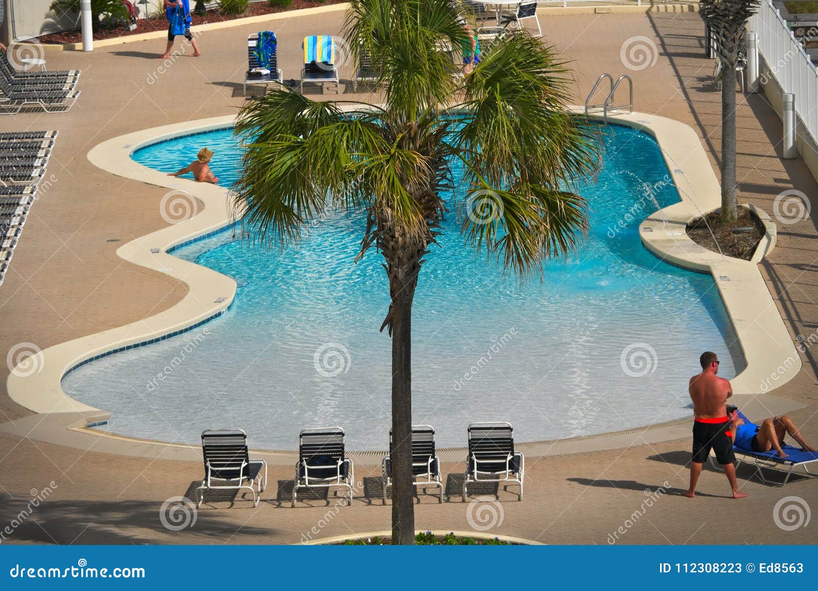 Swimming Pool from Above with People Relaxing Editorial Stock Photo ...