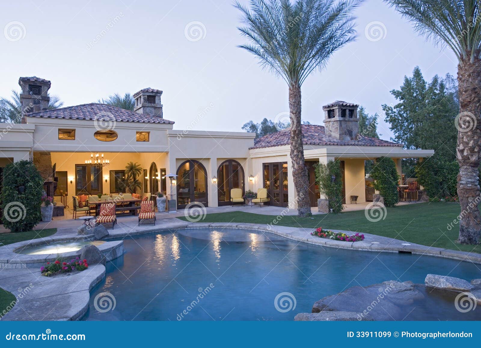 Swimming Pool Against Modern House Stock Image - Image of luxury, trees ...