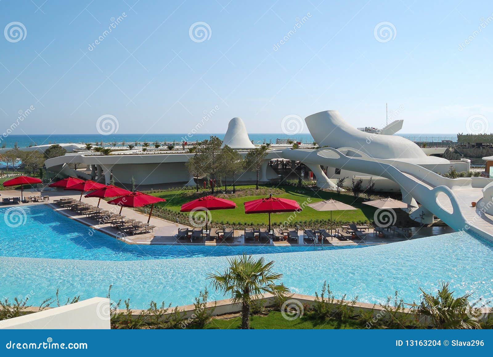 Swimming Pool Area at Luxury Turkish Resort Stock Photo - Image of ...