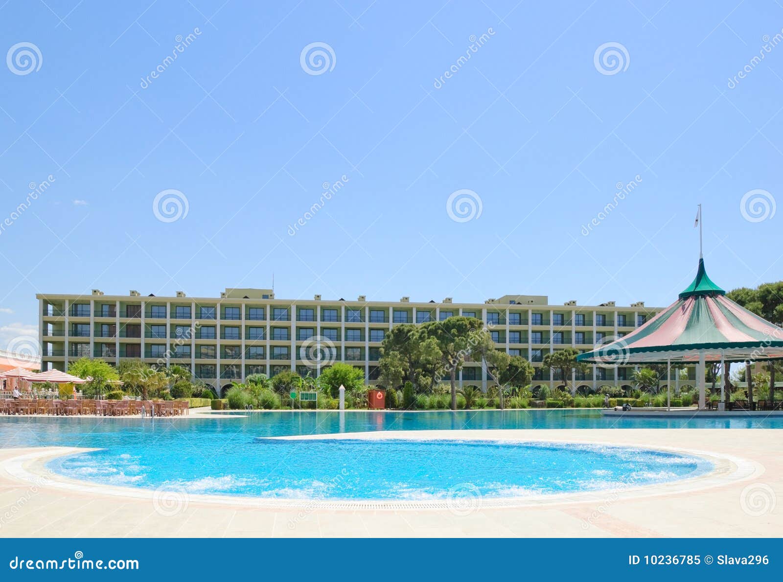 Swimming Pool Area with Open Air Jacuzzi Stock Image - Image of ...