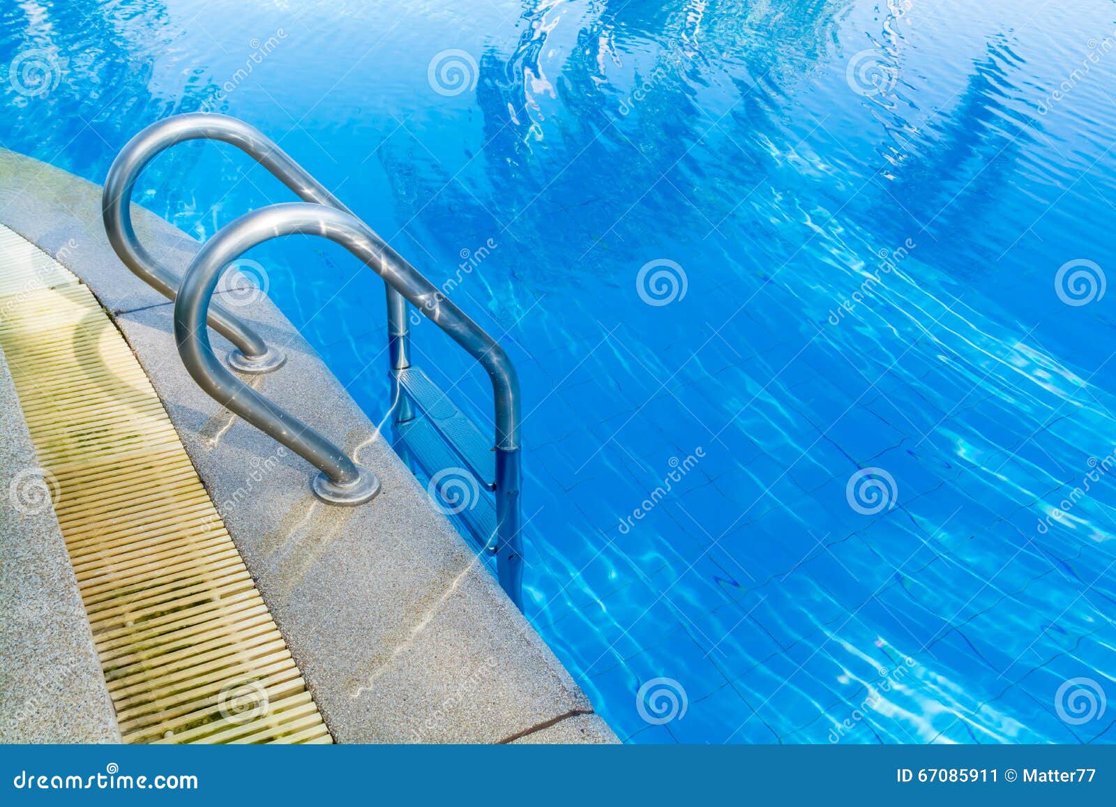 Swimming Pool Bar Ladder in Light Blue Water Stock Image - Image of ...
