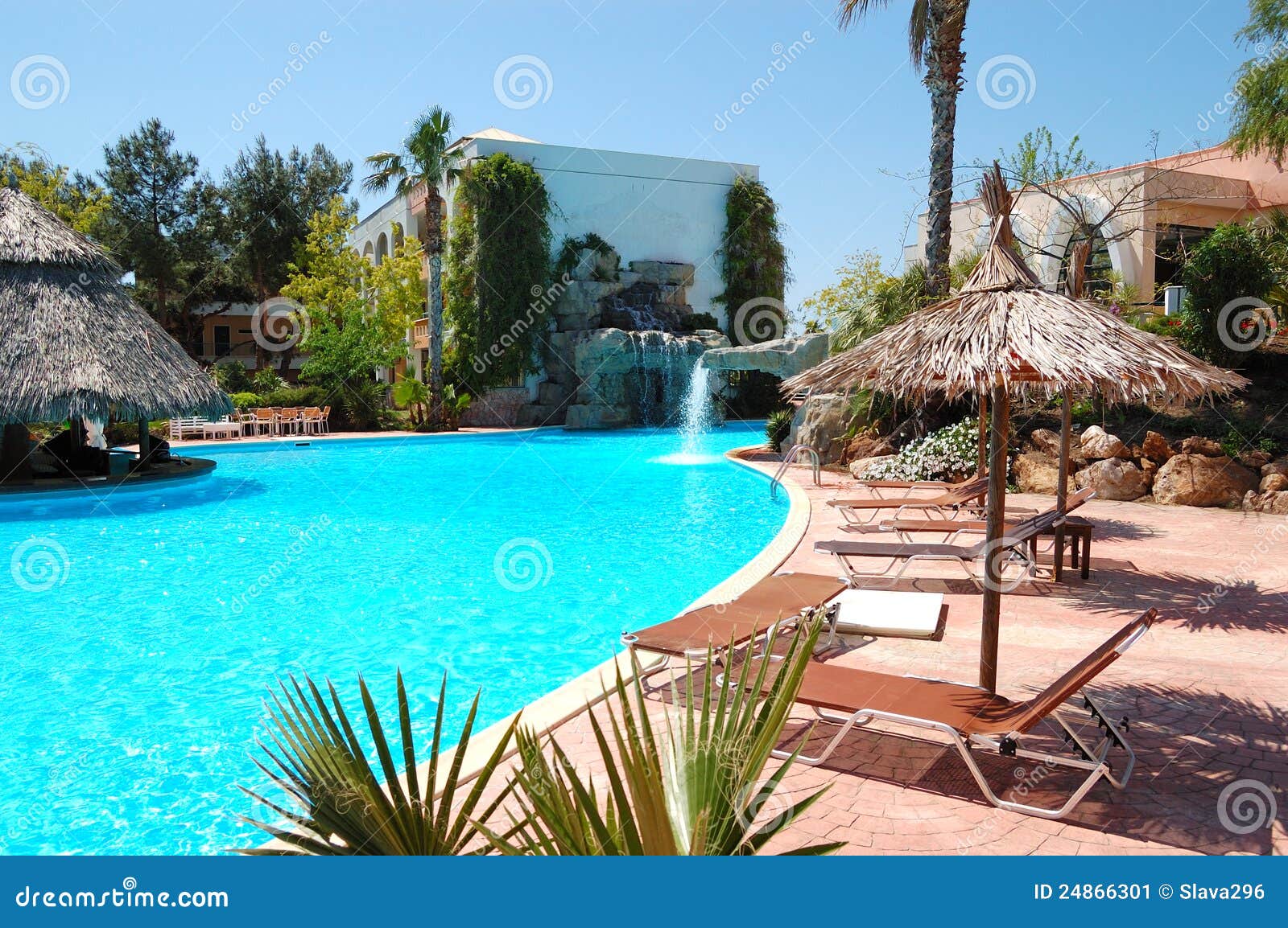 Swimming Pool with Bar at the Modern Luxury Hotel Stock Image - Image ...