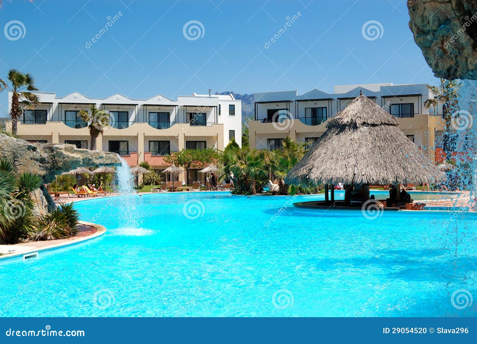Swimming Pool with Bar at the Modern Luxury Hotel Stock Photo - Image ...